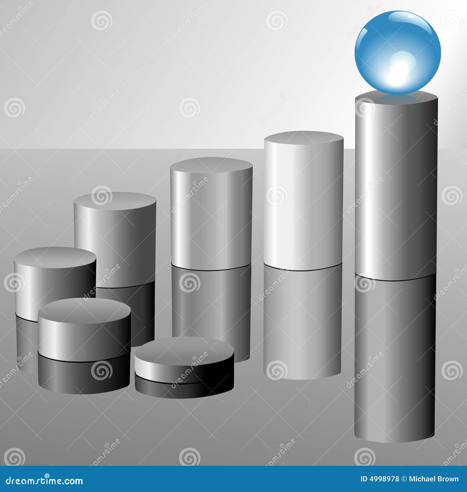 Progress Chart Graph & Blue Crystal Ball on Top Stock Vector ...