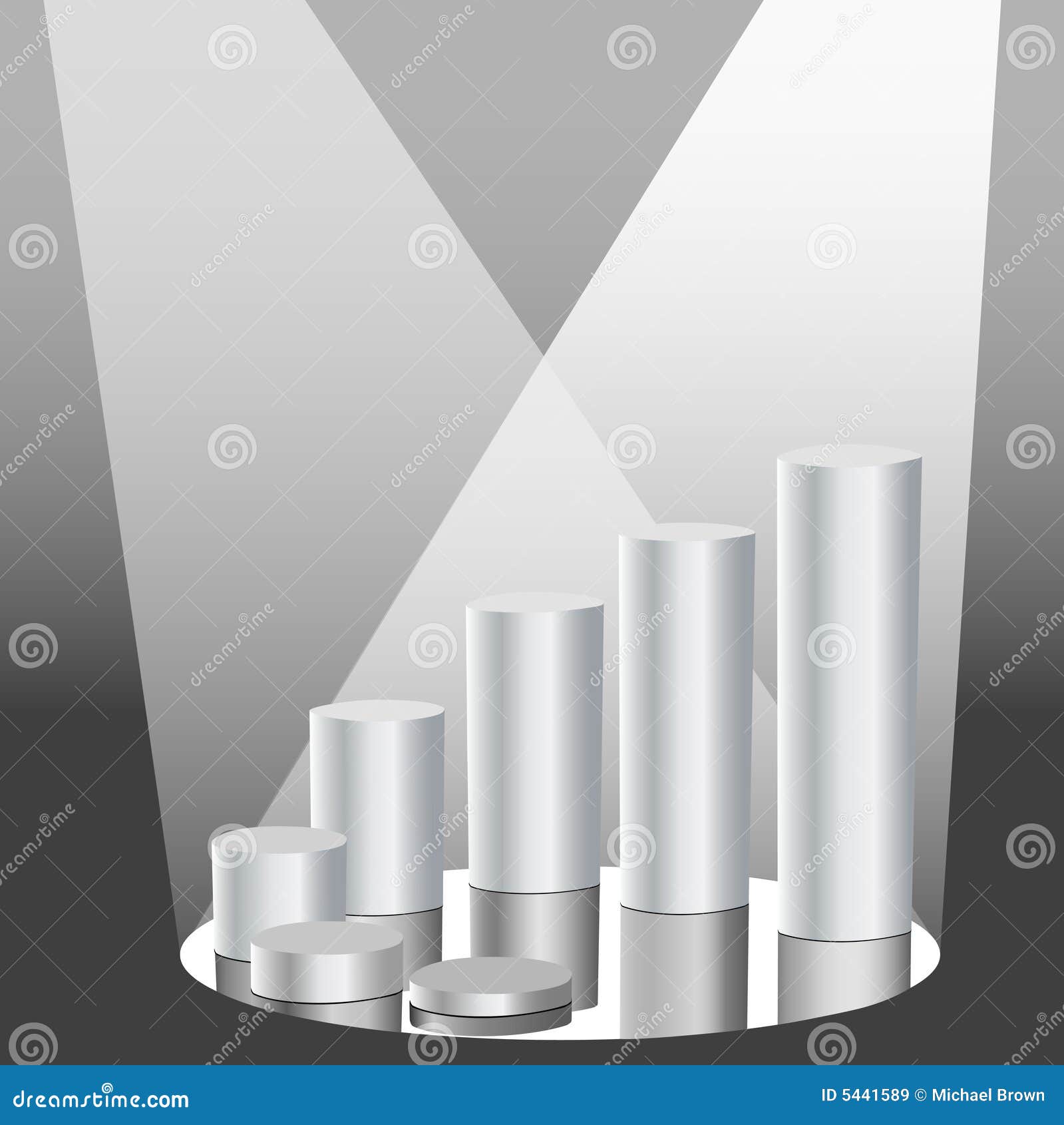 Progress Chart Graph in Bright Spotlight Stock Vector - Illustration of ...