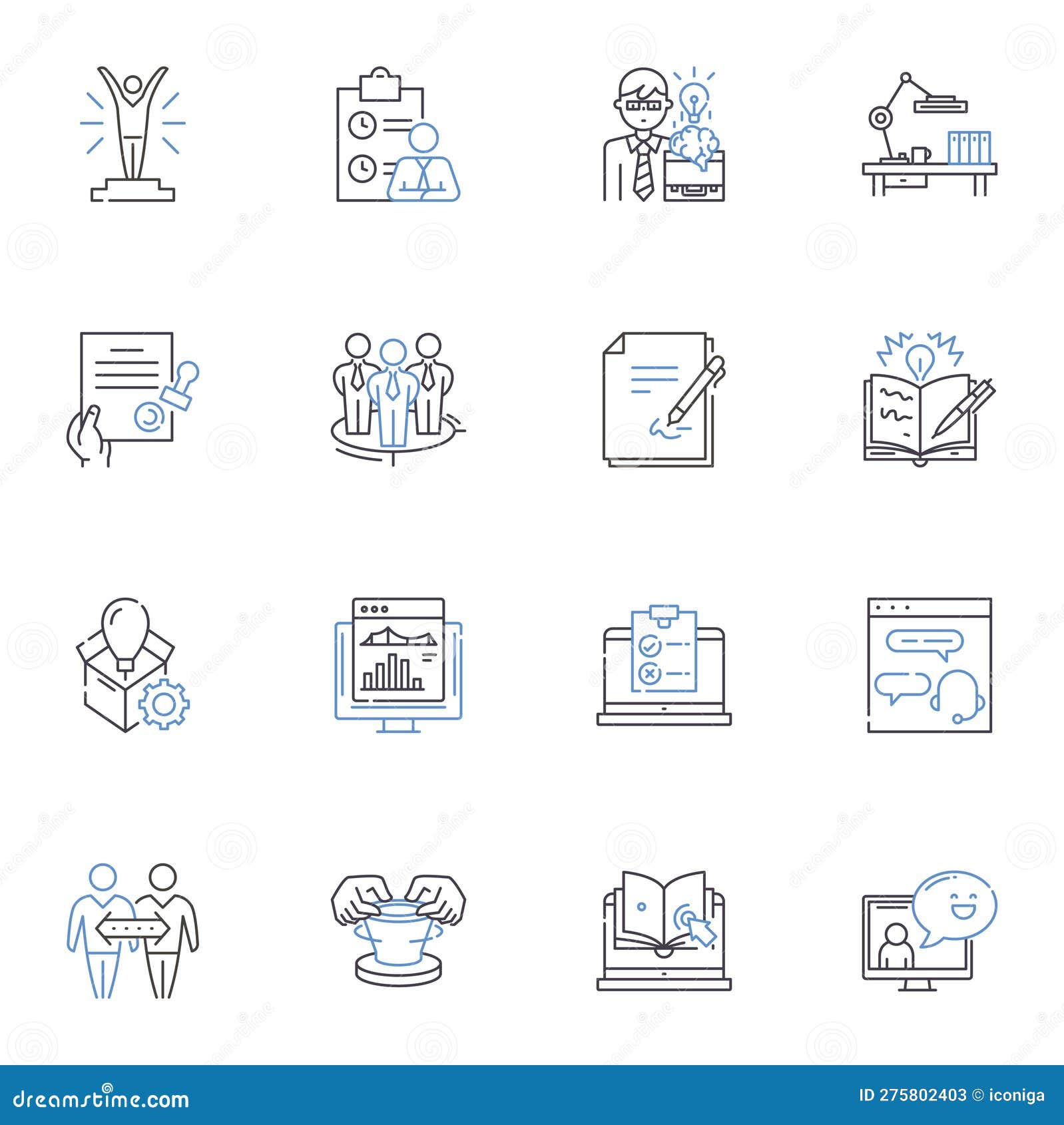 Progress Check-in Line Icons Collection. Accountability, Goals, Milests ...