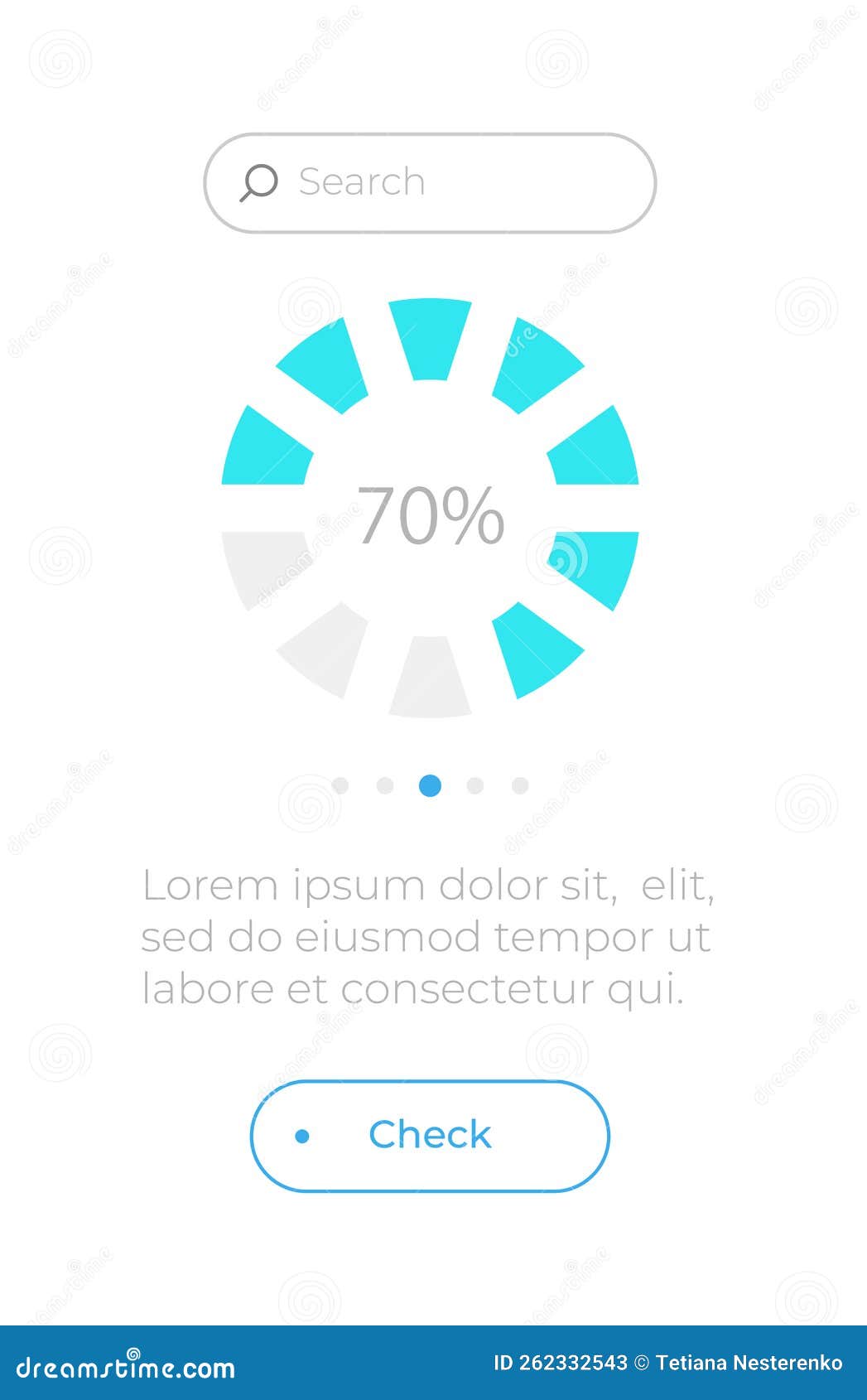 Progress Circle Chart UI Element Template Stock Vector - Illustration of chart, circle: 262332543