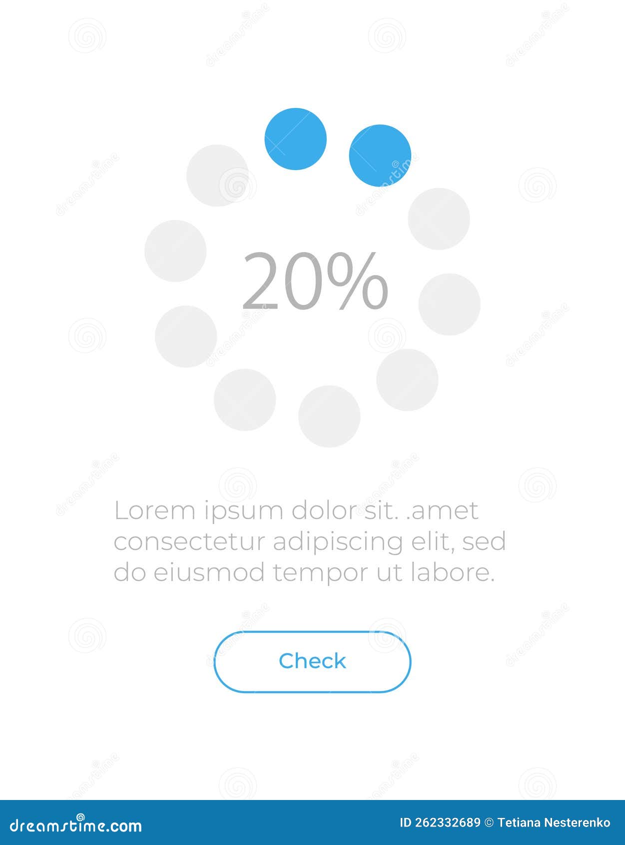 Progress Circle Diagram UI Element Template Stock Vector - Illustration ...