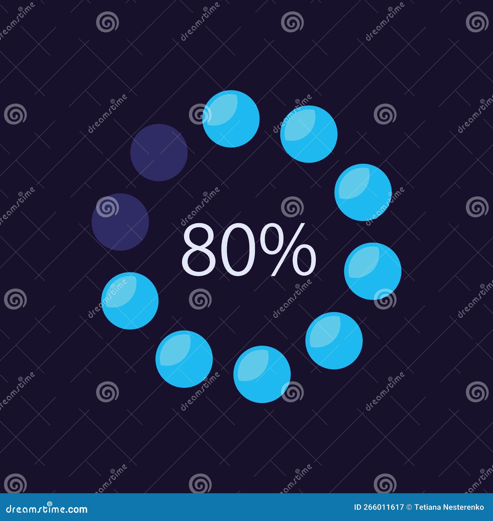 Progress Circular Dot Infographic Chart Design Template for Dark Theme ...