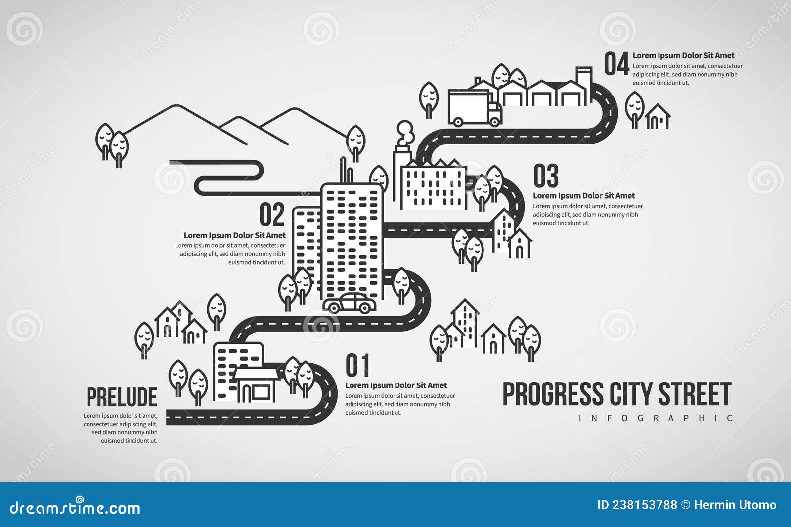 Progress City Street Infographic Stock Vector - Illustration of info ...