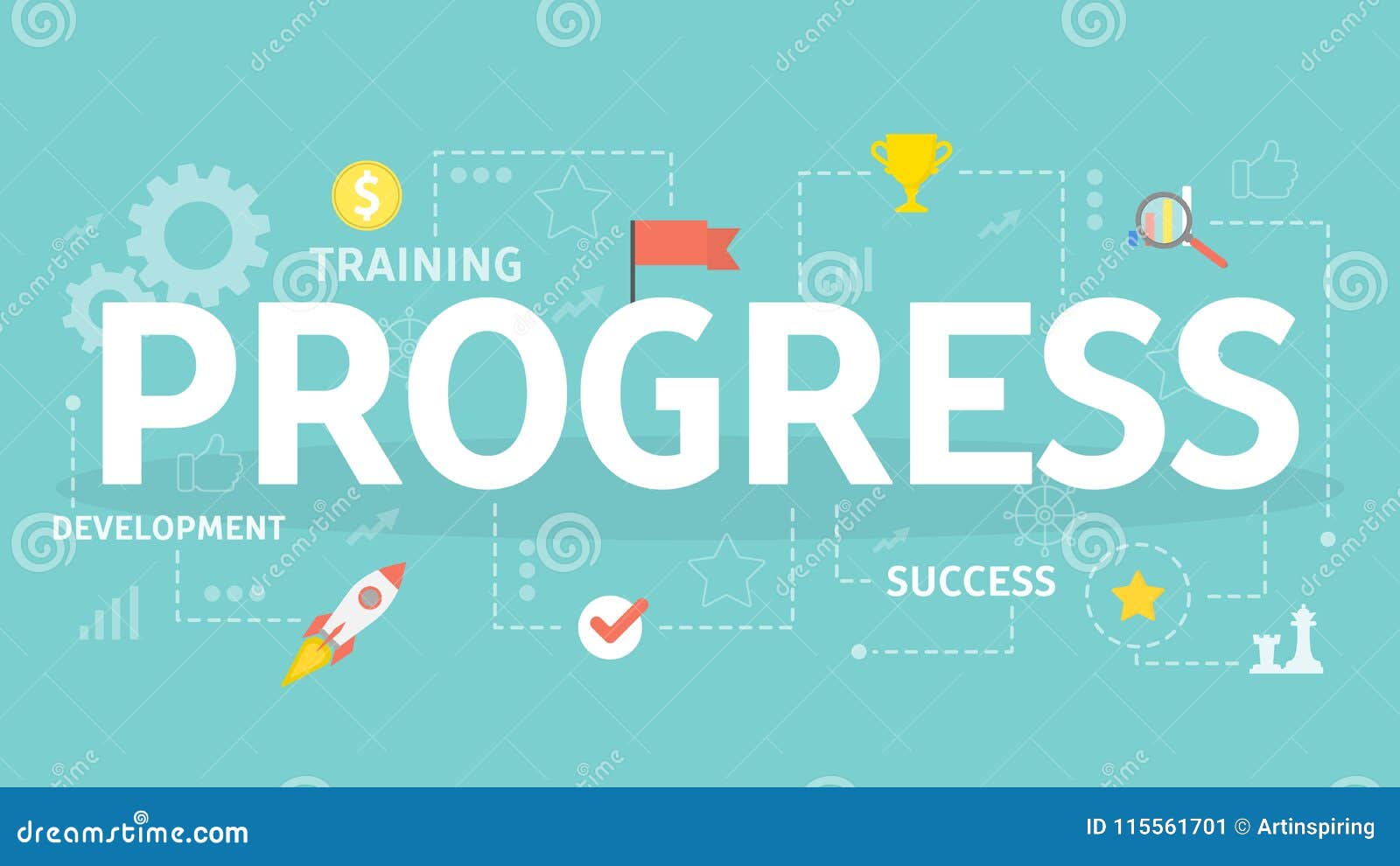 Progress Concept Illustration. Stock Vector - Illustration of ...