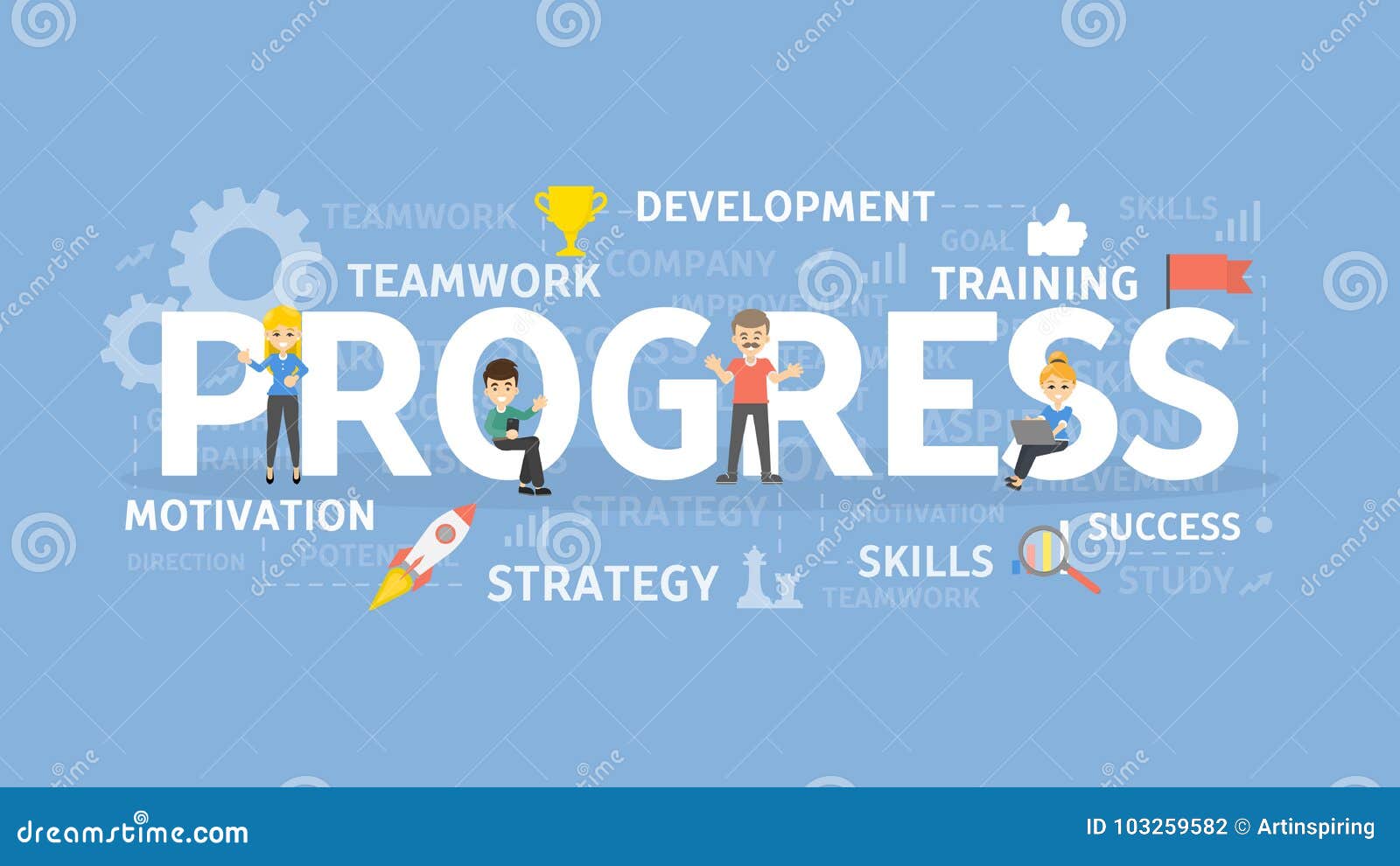 Progress Concept Illustration. Stock Vector - Illustration of growth ...
