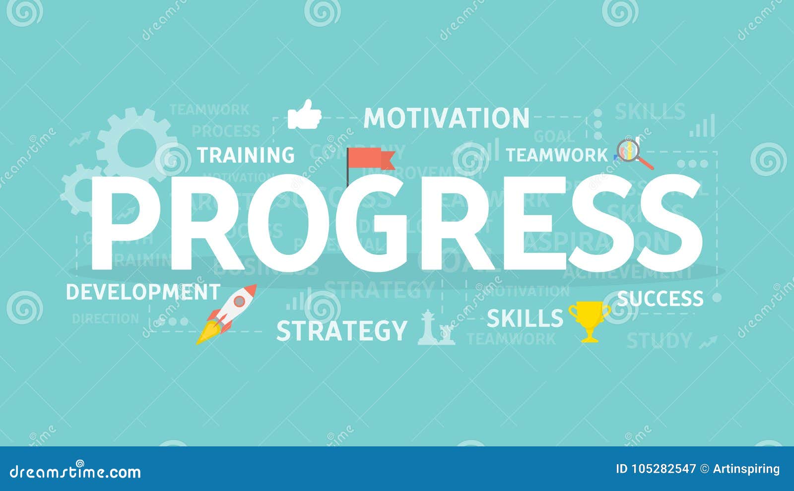 Progress Concept Illustration. Stock Vector - Illustration of growth ...