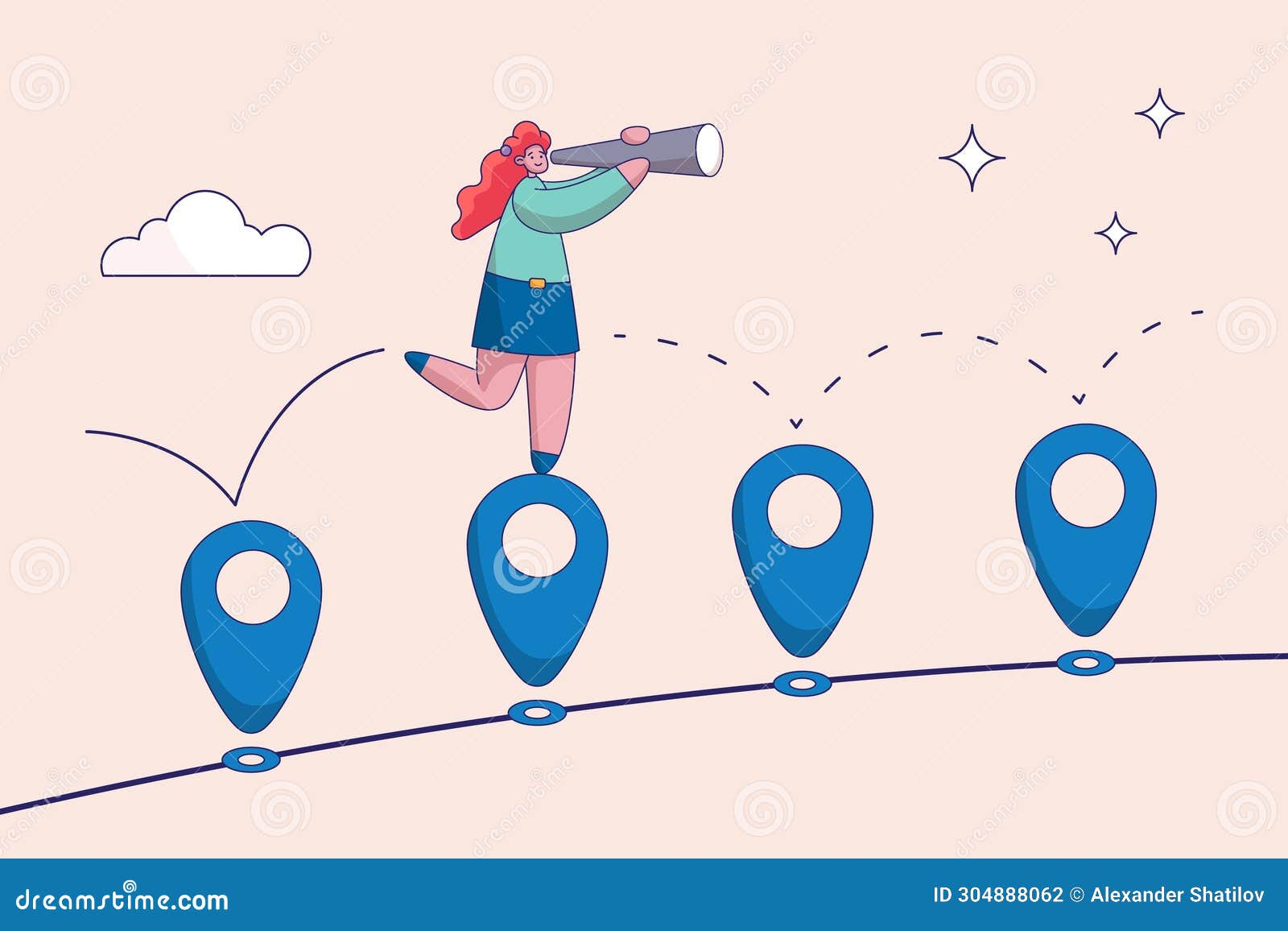 Progress Concept. Roadmap, Project Milestone or Business Journey ...