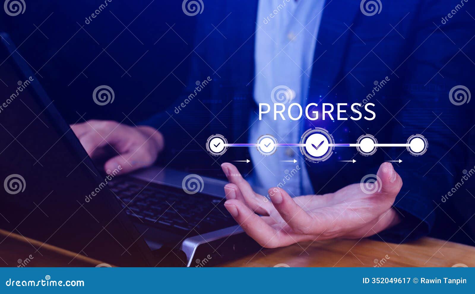 Progress Concept, Touching To Tick Correct Mark in Checklist with ...