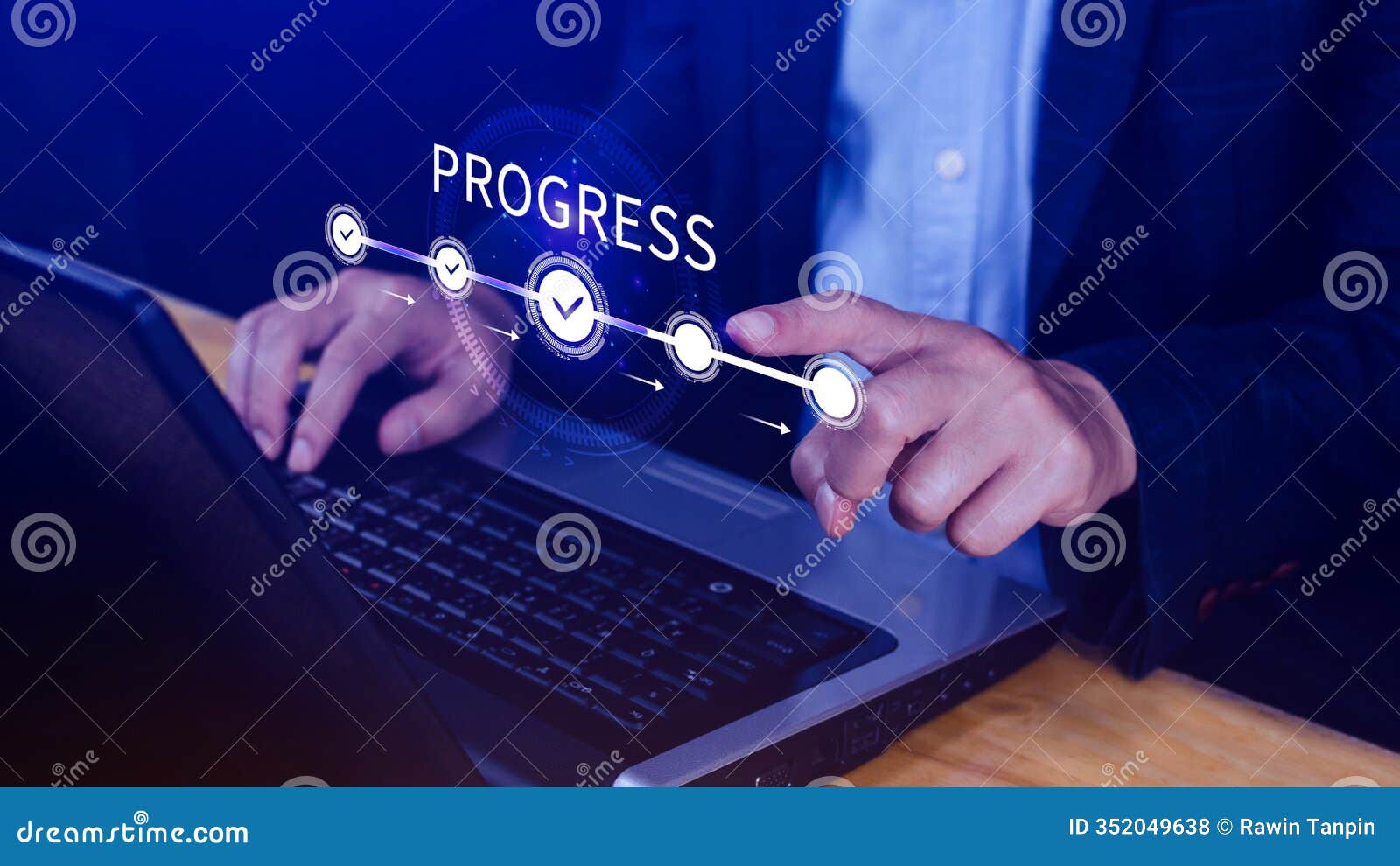 Progress Concept, Touching To Tick Correct Mark in Checklist with ...