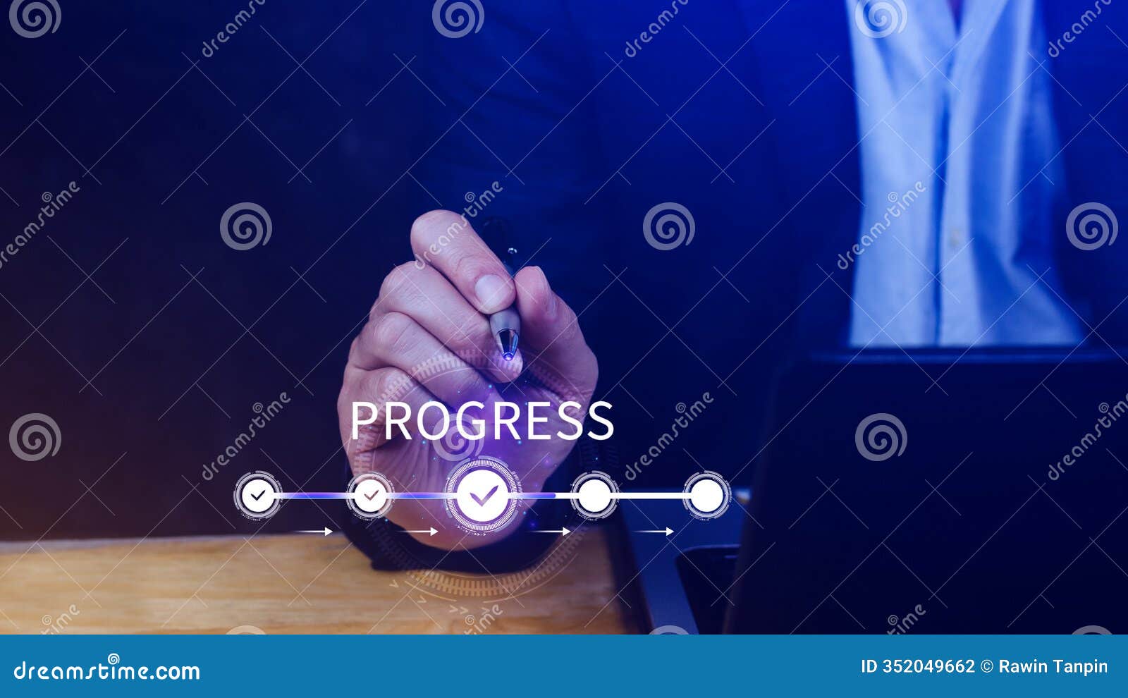 Progress Concept, Touching To Tick Correct Mark in Checklist with ...