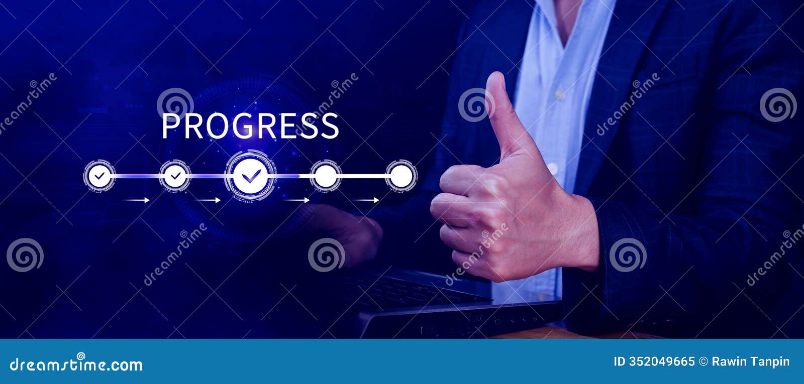 Progress Concept, Touching To Tick Correct Mark in Checklist with ...