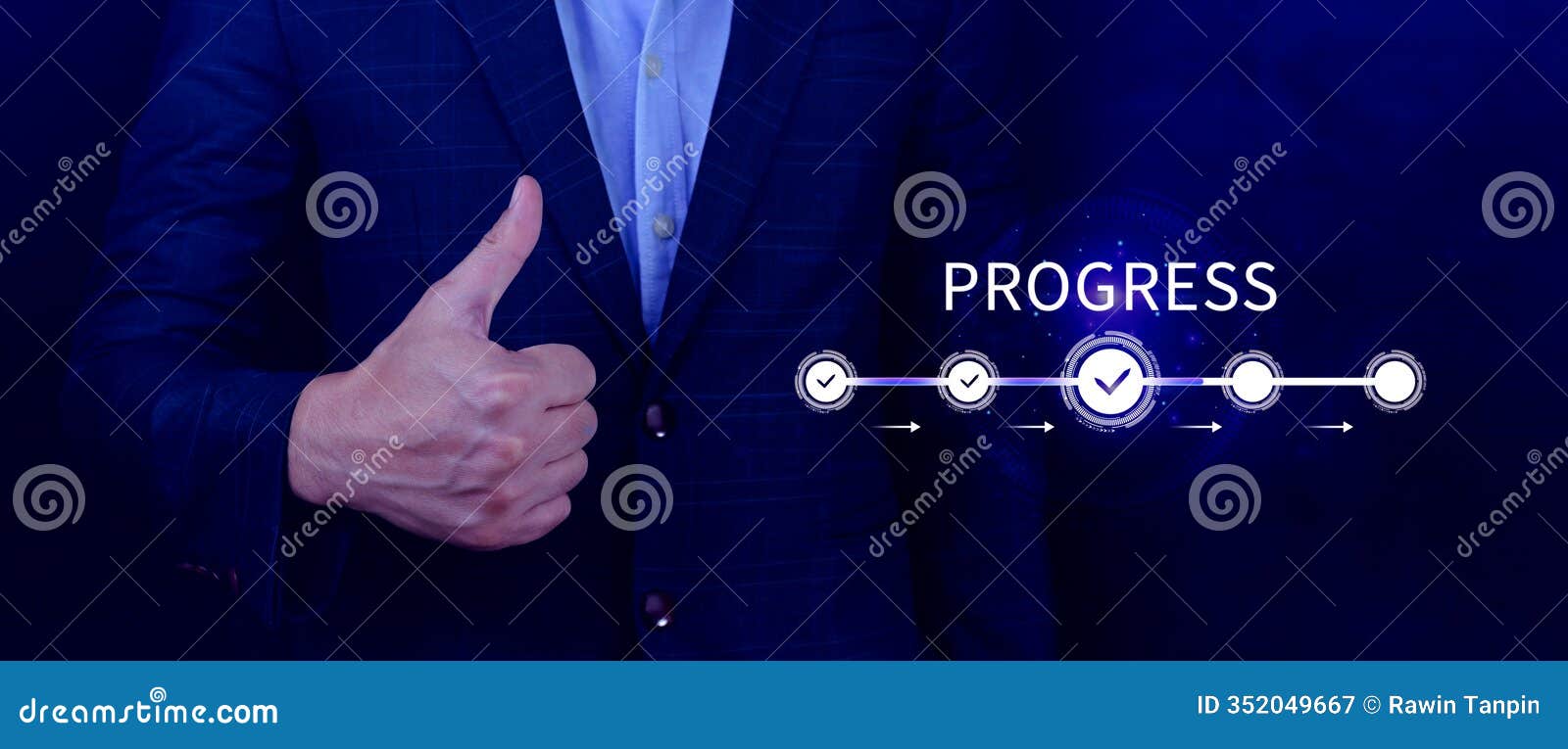 Progress Concept, Touching To Tick Correct Mark in Checklist with ...