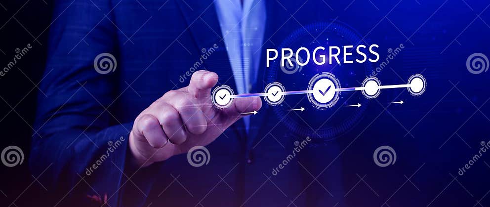 Progress Concept, Touching To Tick Correct Mark in Checklist with ...