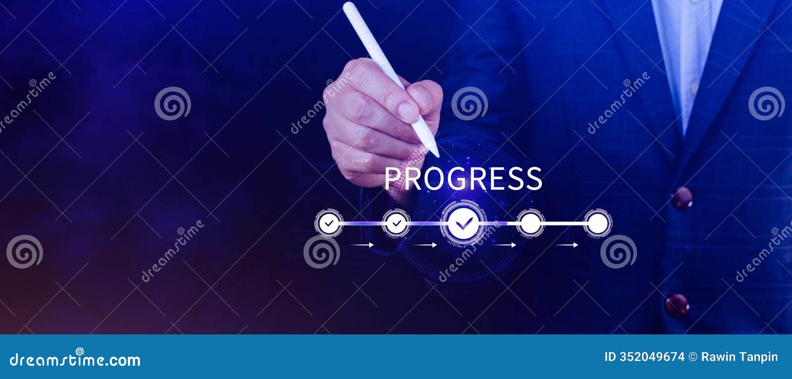 Progress Concept, Touching To Tick Correct Mark in Checklist with ...