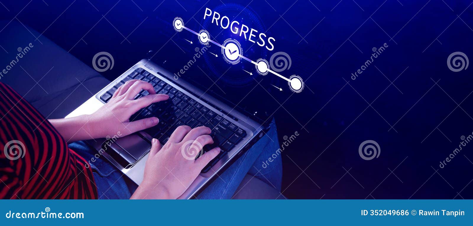Progress Concept, Touching To Tick Correct Mark in Checklist with ...