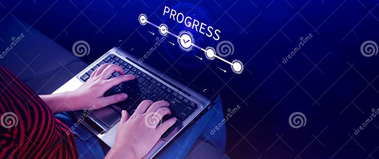 Progress Concept, Touching To Tick Correct Mark in Checklist with ...