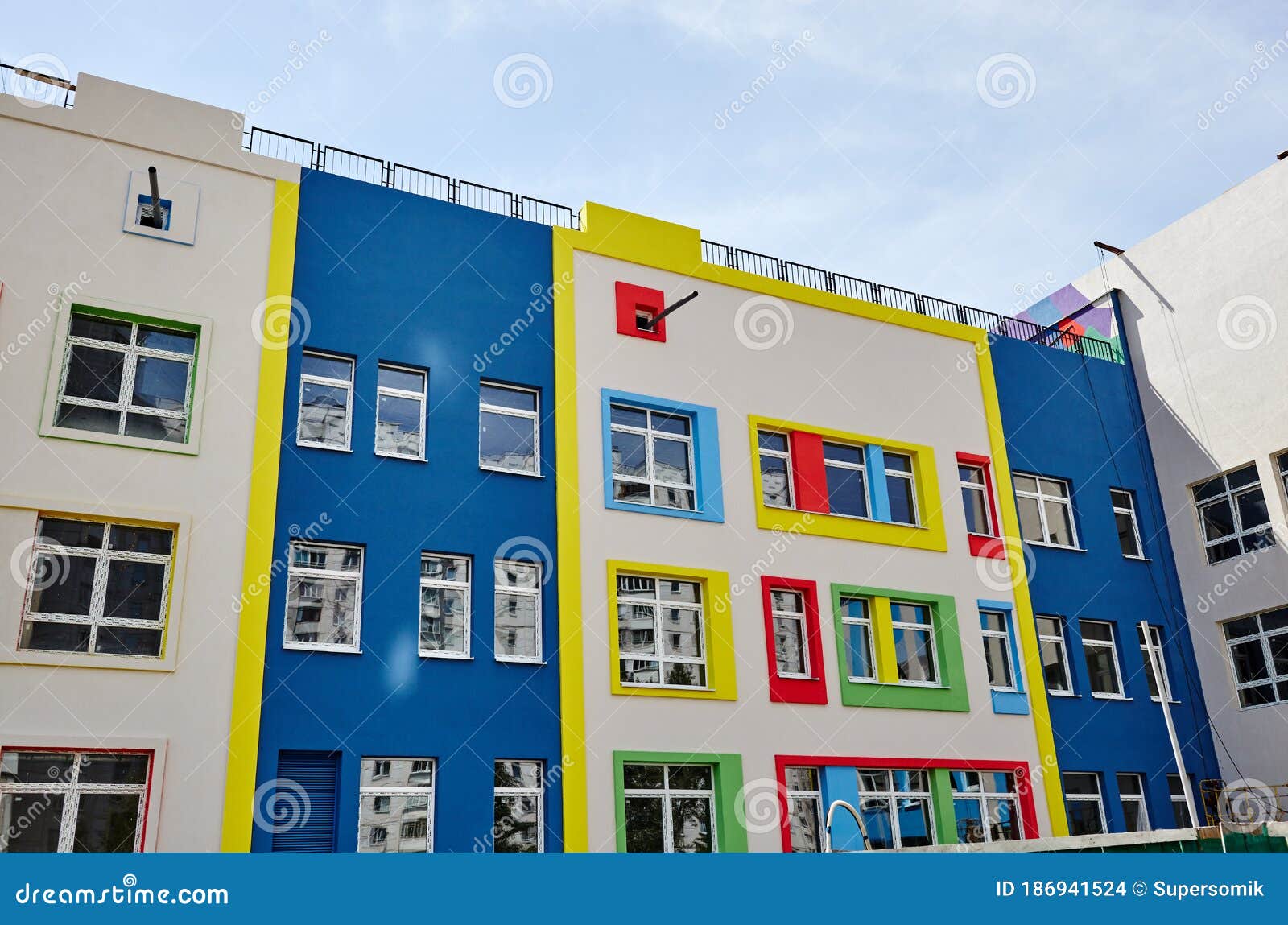 The Progress of Construction of the Kindergarten Building Stock Photo ...