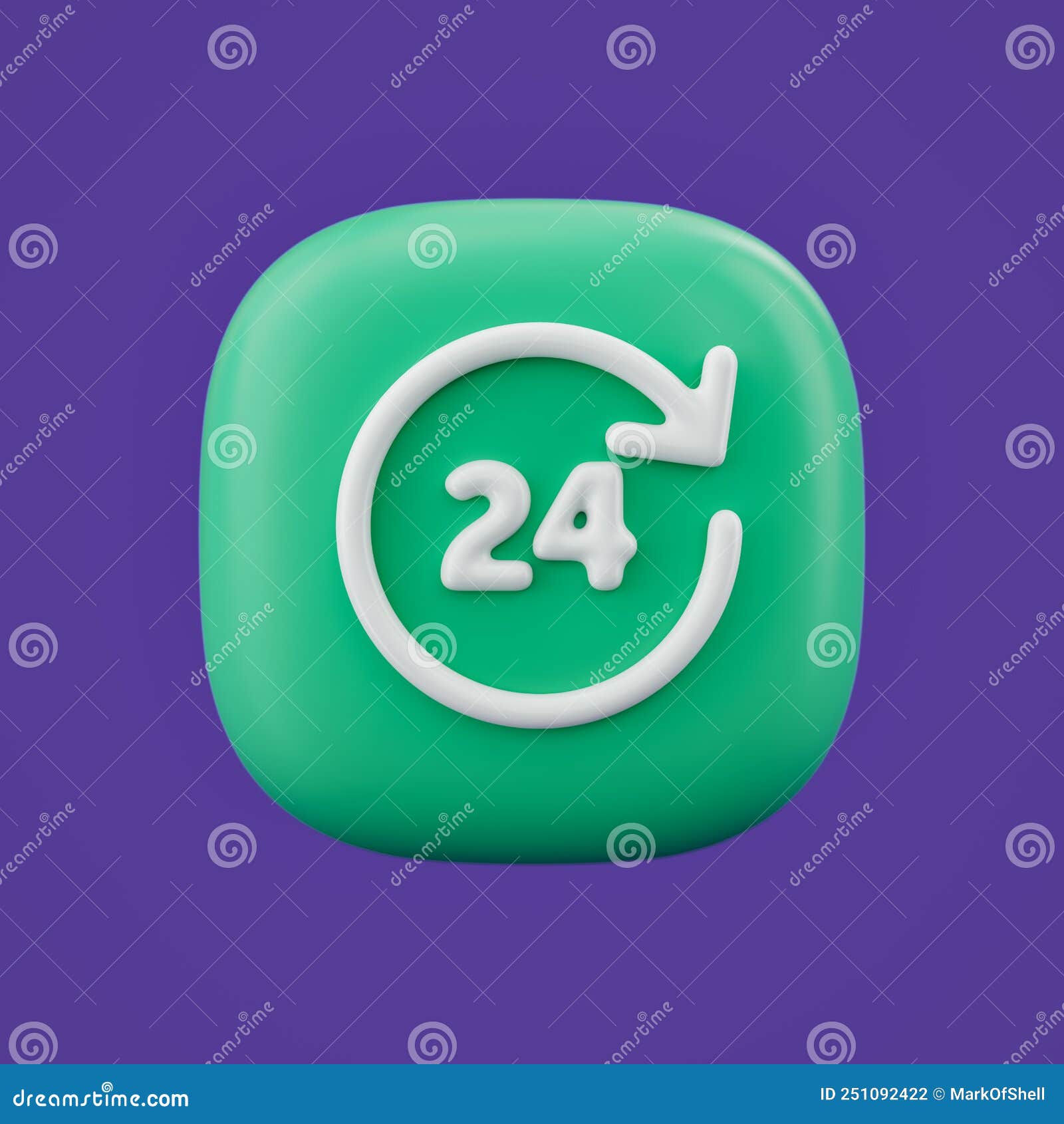 Progress 3d Icon on a Green Button, Outline Energy and Environment Icon ...