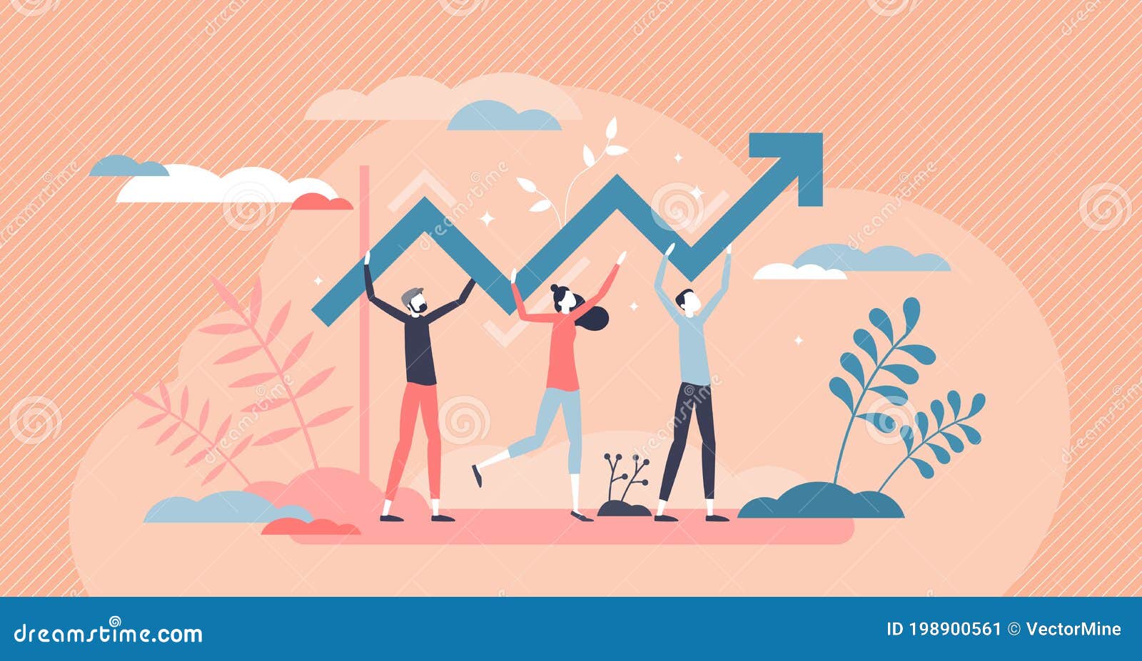 Progress Development As Success Improvement and Growth Tiny Person ...