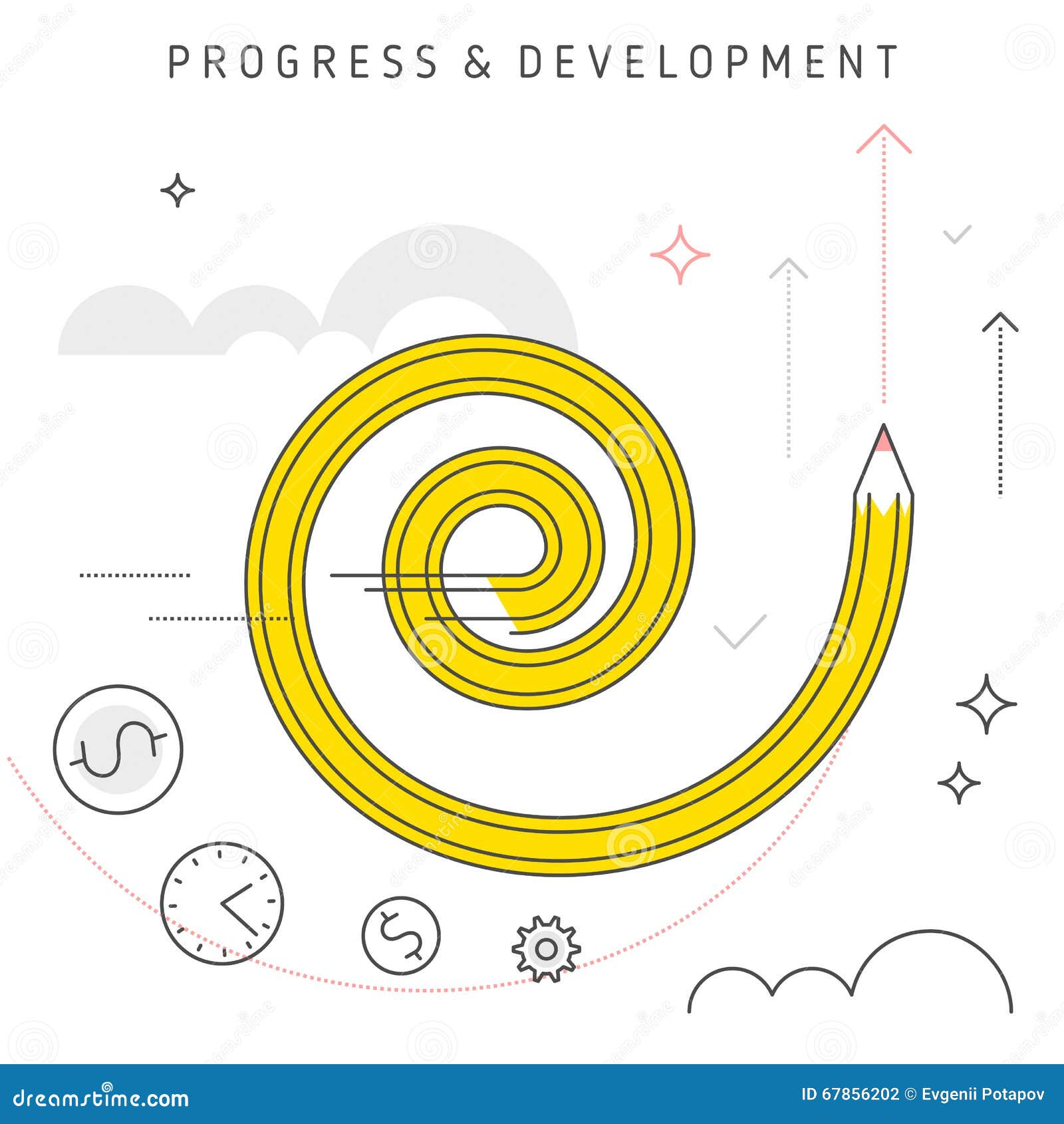 Progress and Development stock vector. Illustration of investment ...