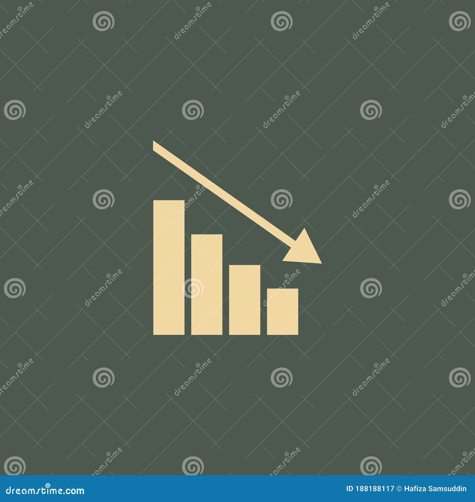 Progress Down Graph. Vector Illustration Decorative Design Stock Vector ...