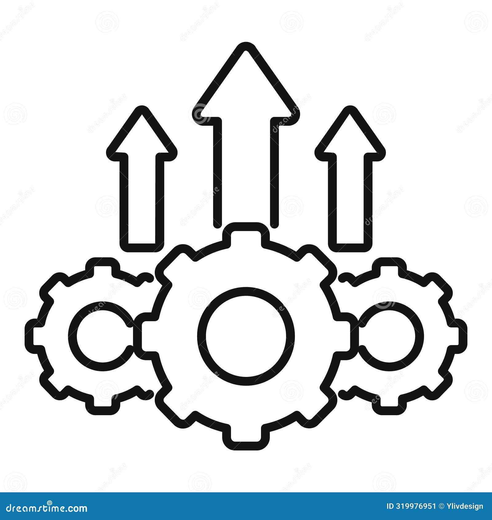 Progress and Efficiency Concept with Gears and Arrows Stock Vector ...