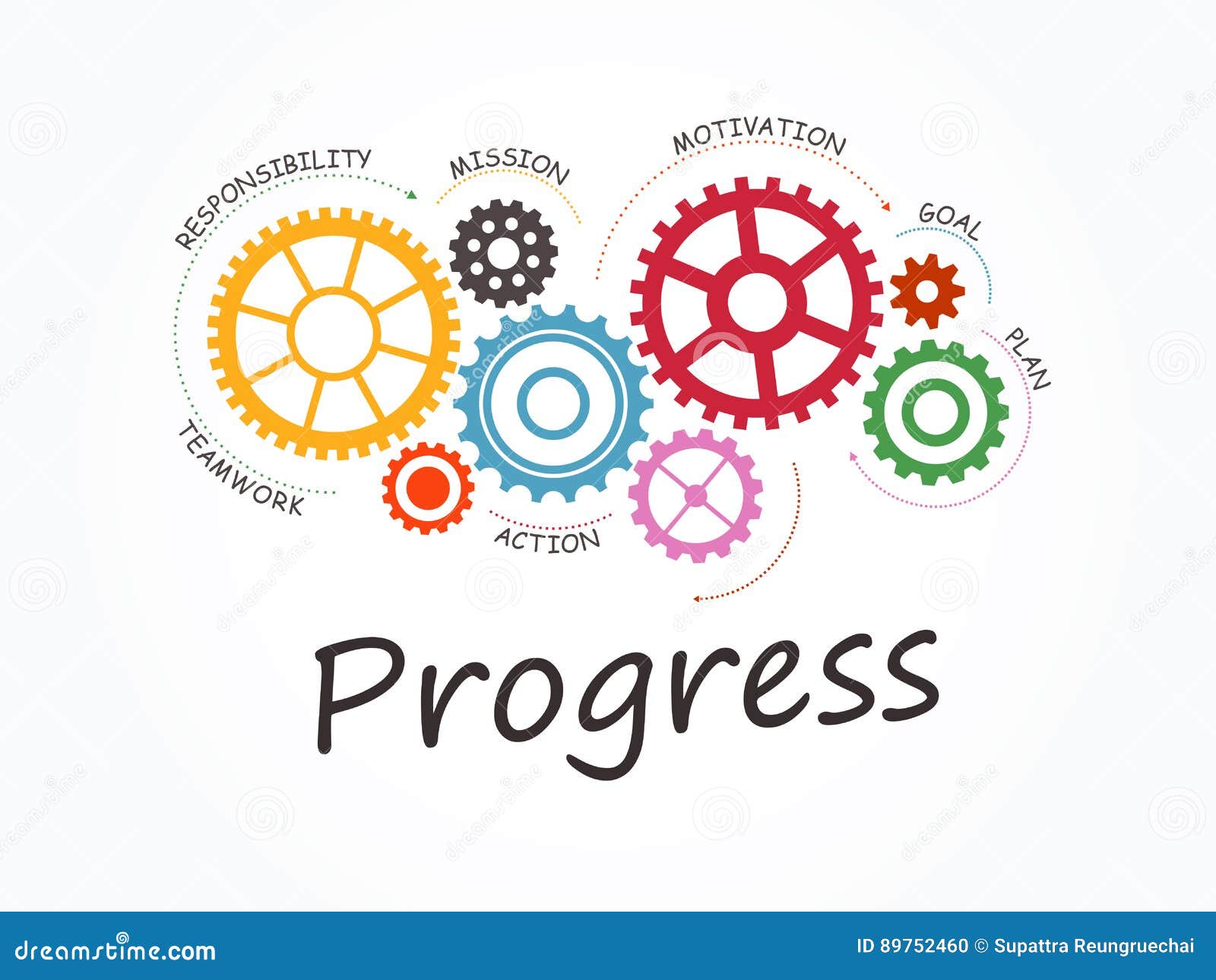 Progress with Gear Concept. Infographic Template Stock Vector ...