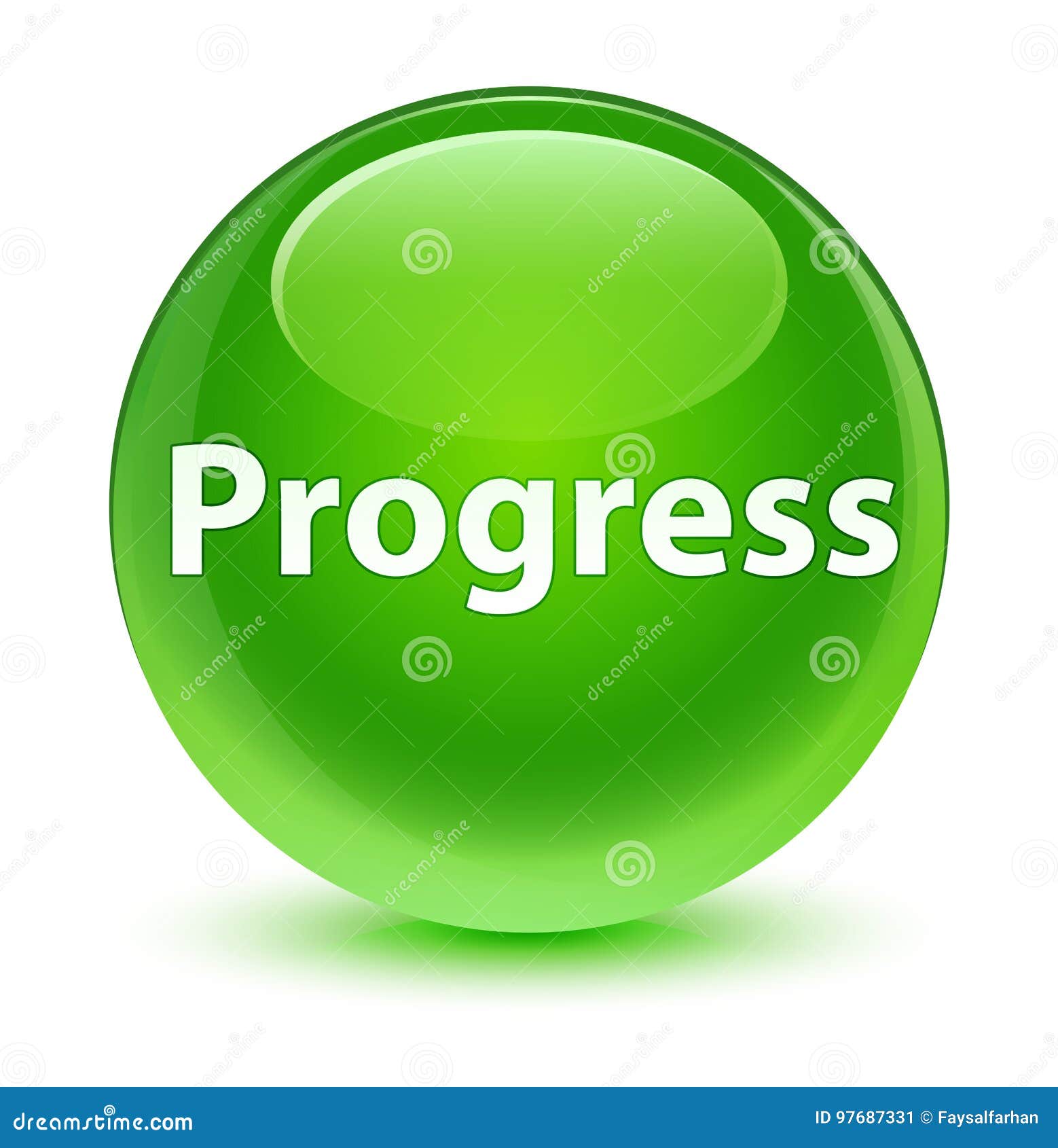 Progress Glassy Green Round Button Stock Illustration - Illustration of ...