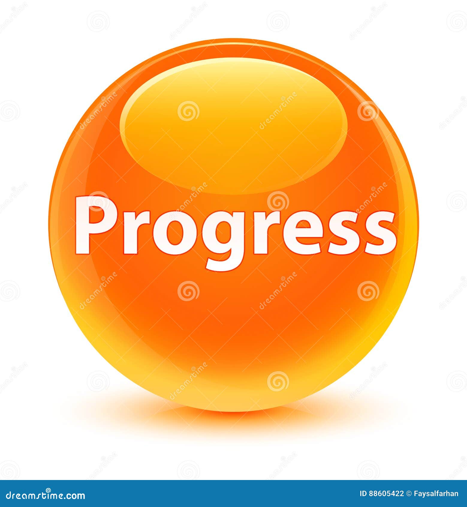 Progress Glassy Orange Round Button Stock Illustration - Illustration ...