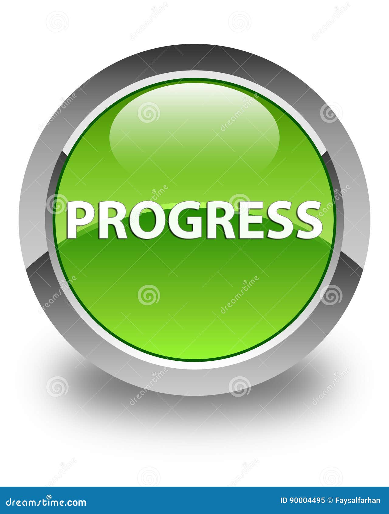 Progress Glossy Green Round Button Stock Illustration - Illustration of ...