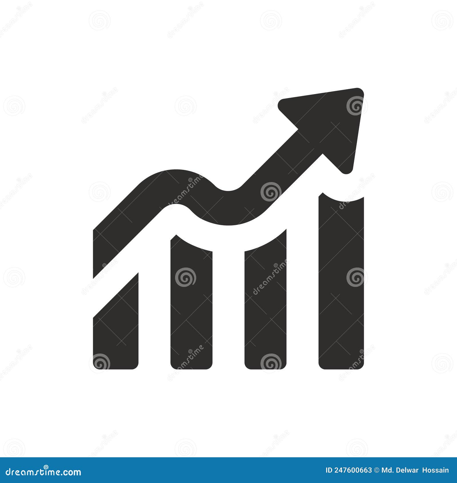 Progress graph icon stock vector. Illustration of market - 247600663