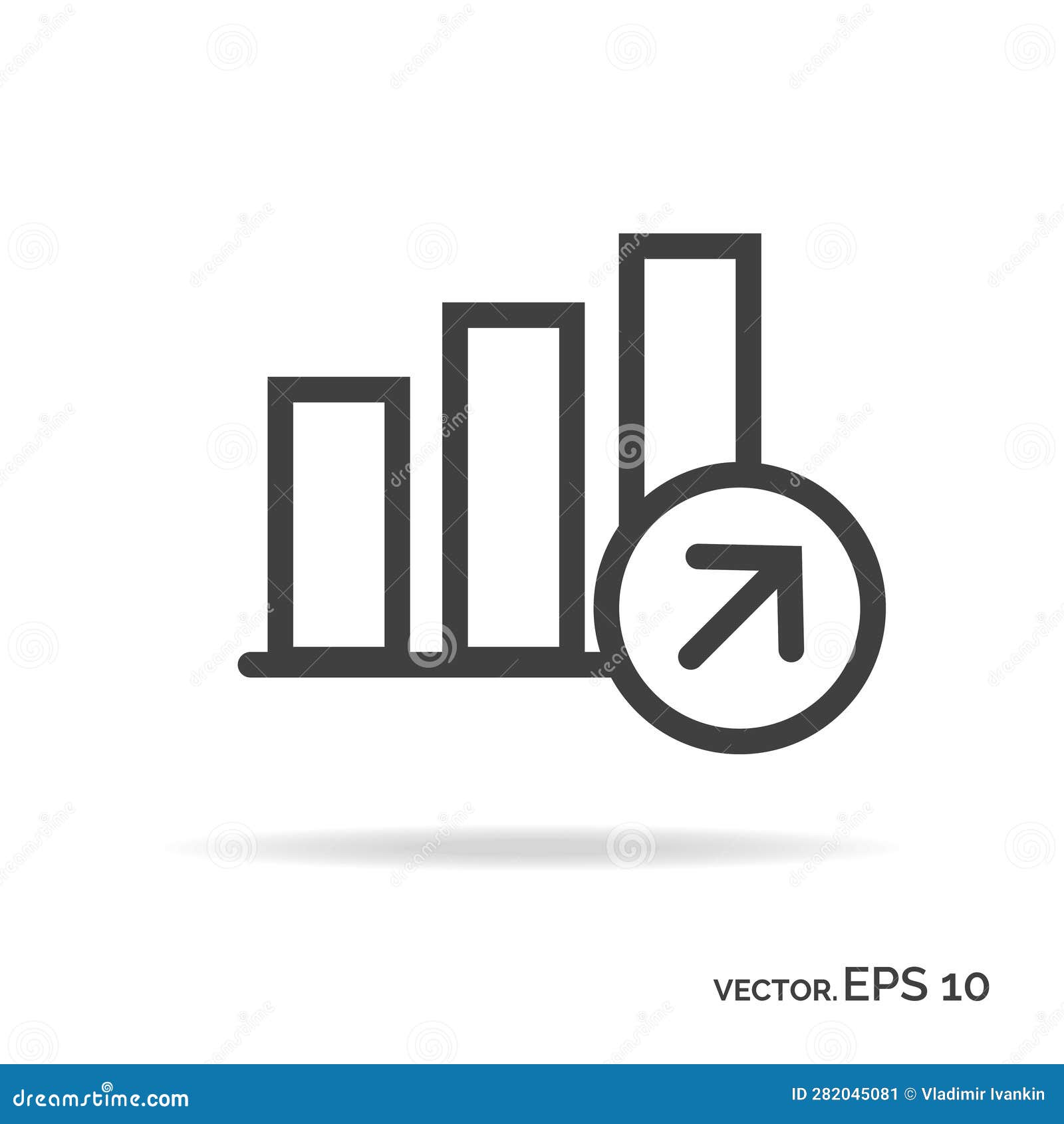 Progress Graph Outline Icon Black Color Stock Vector - Illustration of ...
