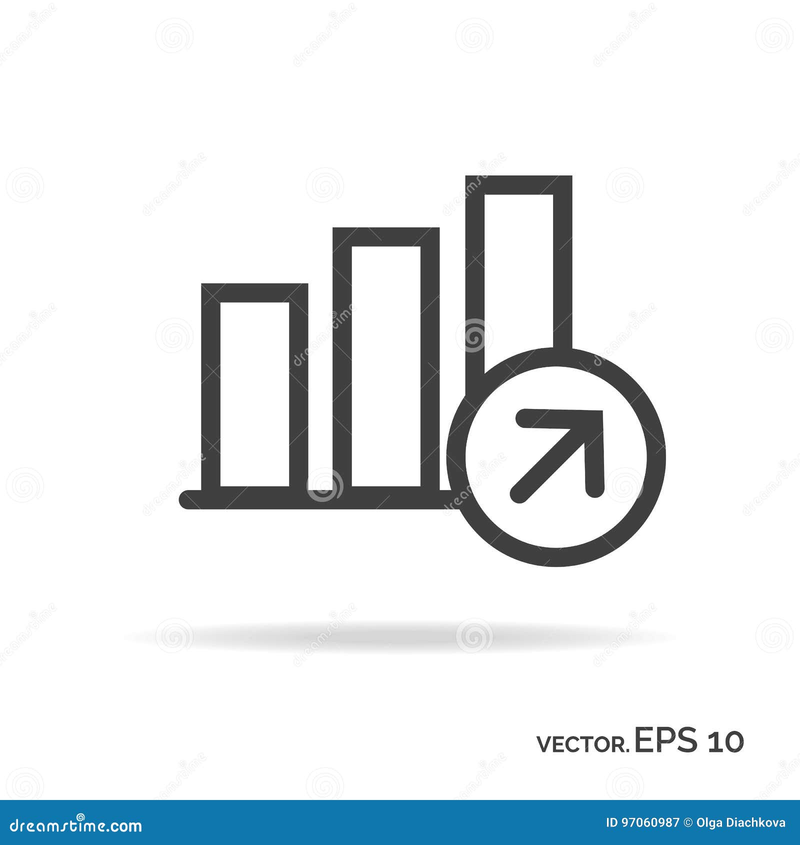 Progress Graph Outline Icon Black Color Stock Illustration ...