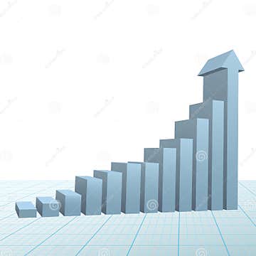 Progress Growth Bar Chart Up Arrow on Graph Paper Stock Vector ...