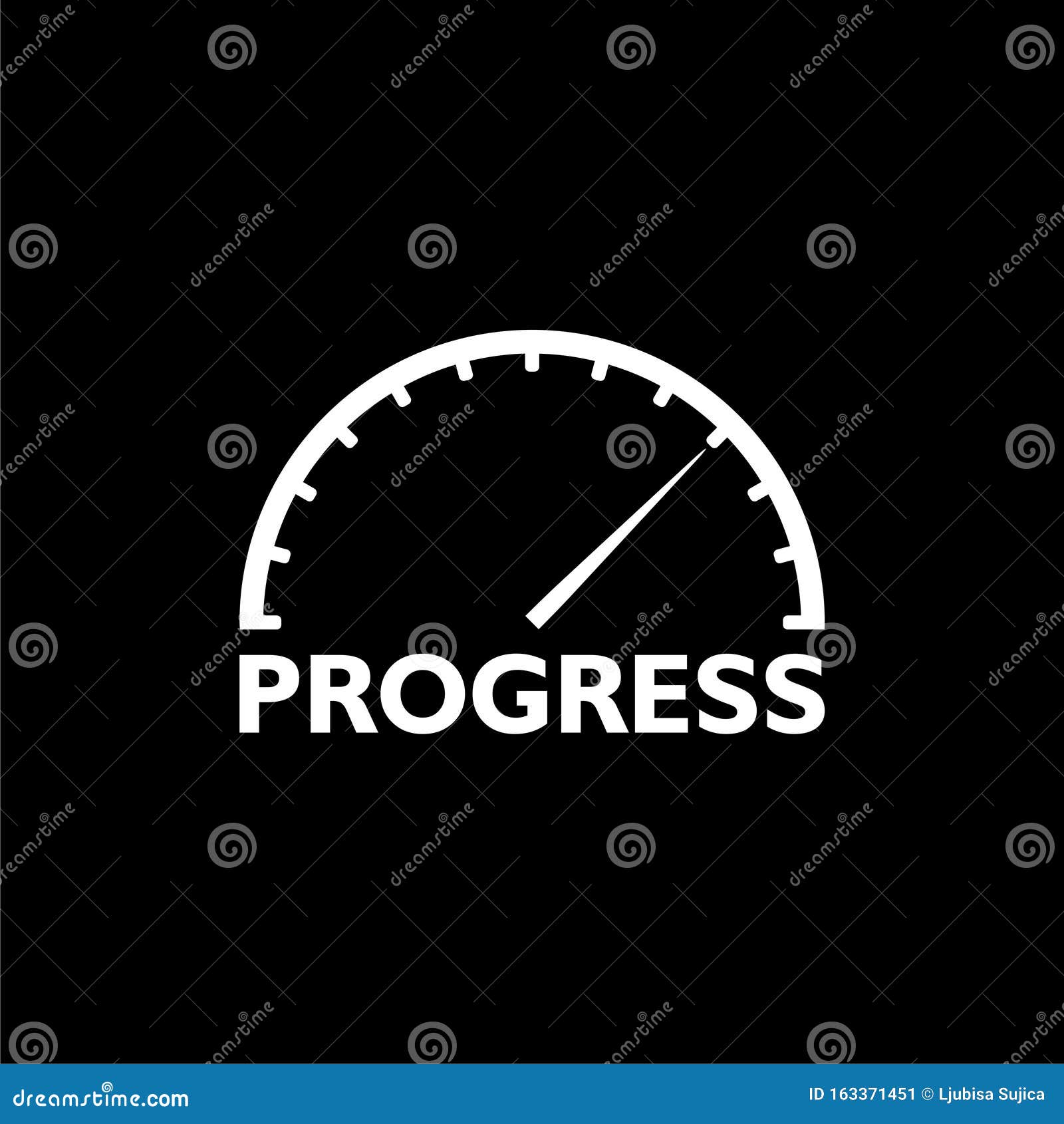 Progress Icon on Black Background Stock Illustration - Illustration of ...