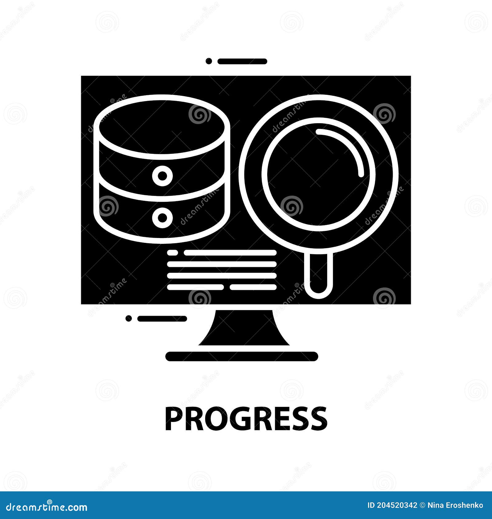 Progress Icon, Black Vector Sign with Editable Strokes, Concept ...