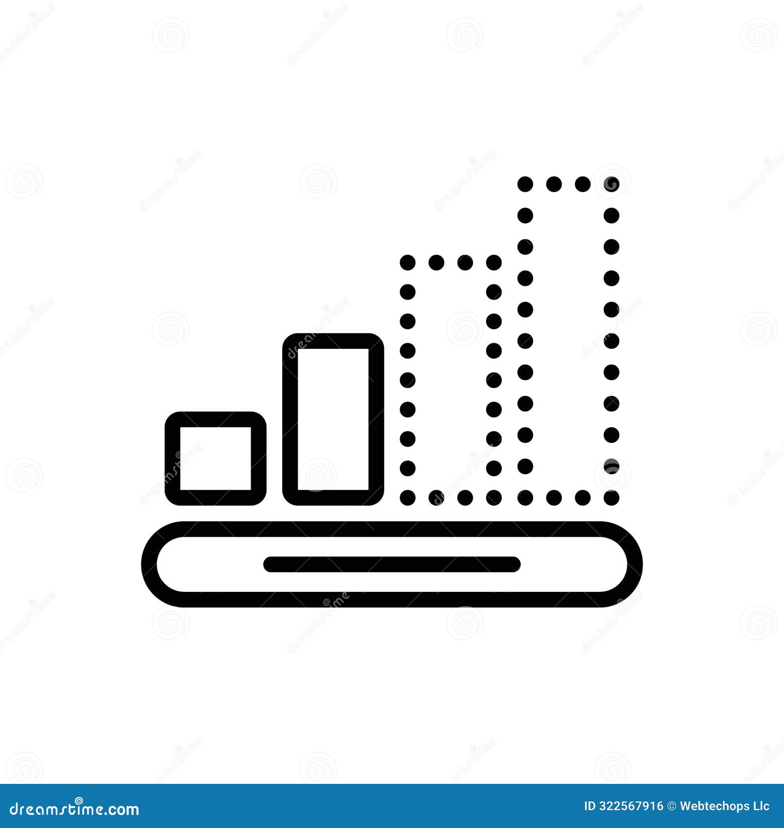 Black Line Icon for Progress, Progression and Upward Stock Vector ...