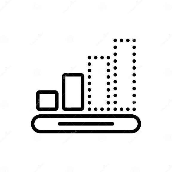 Black Line Icon for Progress, Progression and Upward Stock Vector ...