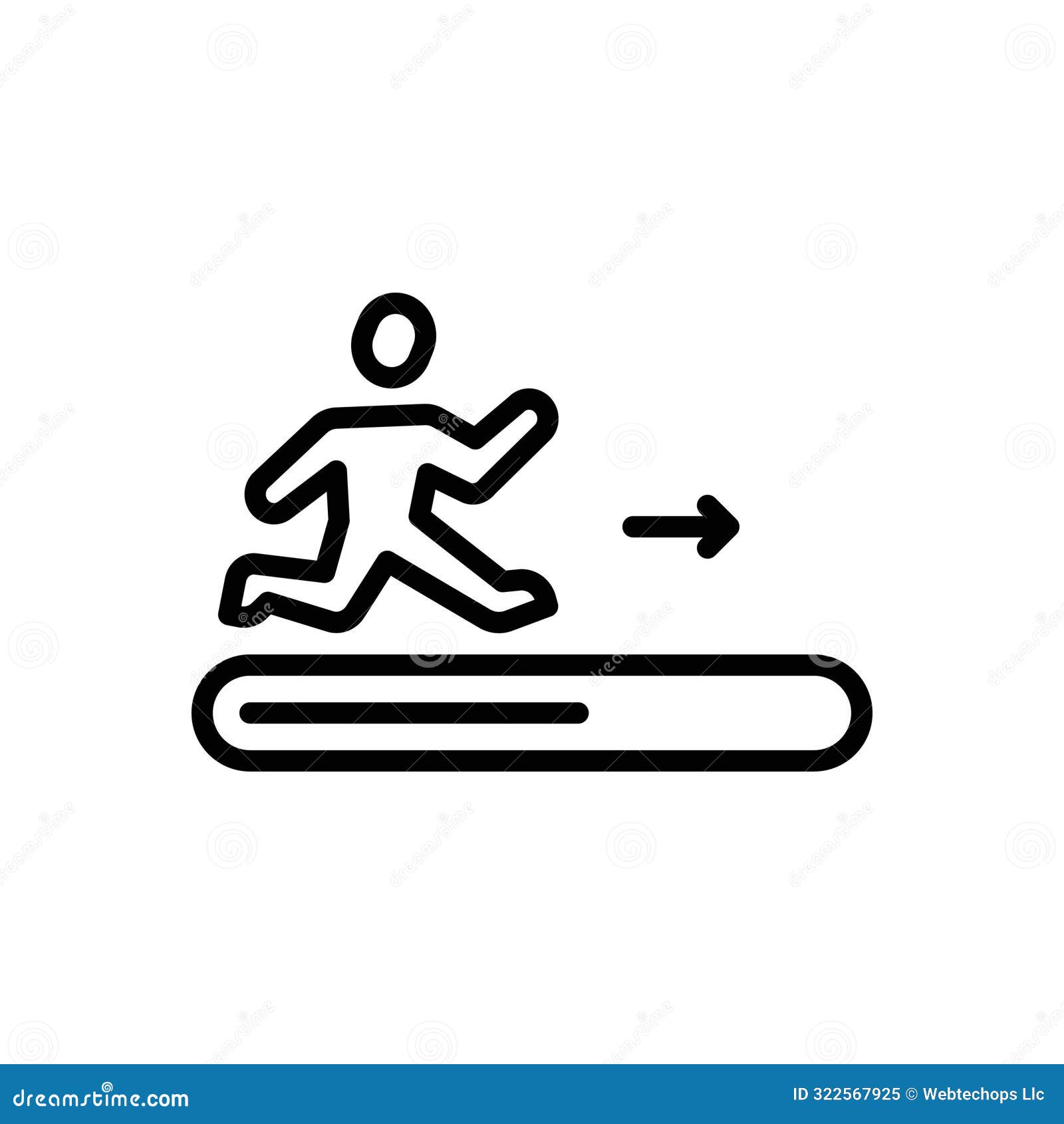 Black Line Icon for Progress, Progression and Forward Stock Vector ...