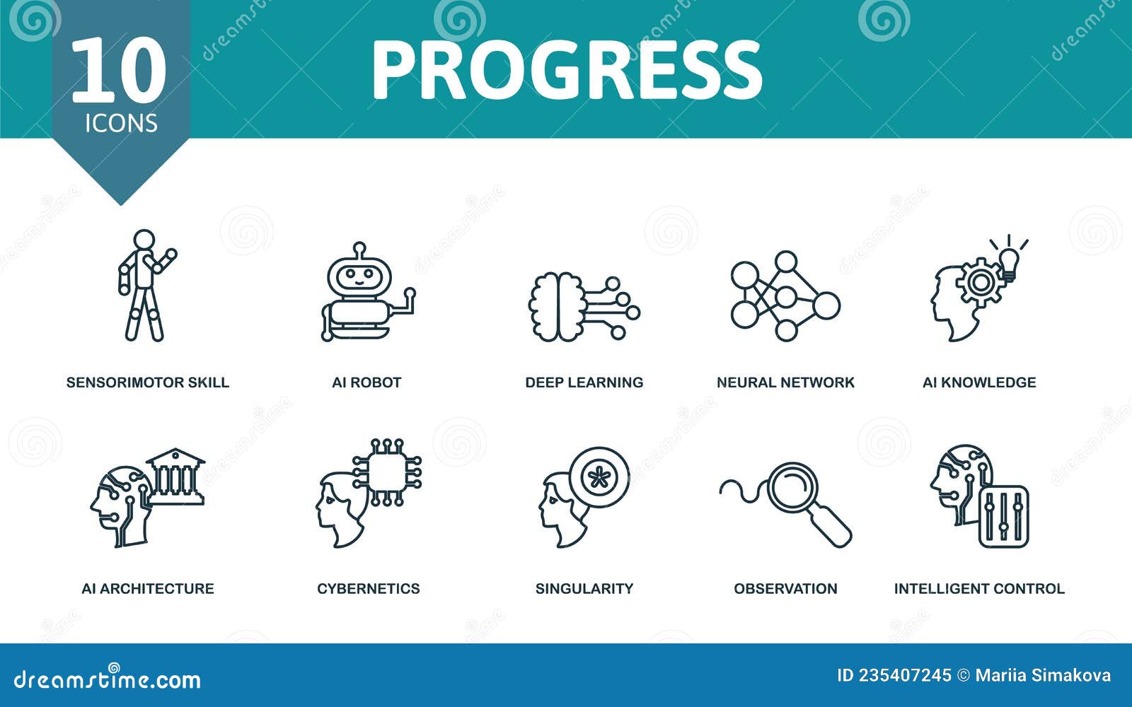 Progress Icon Set. Collection of Simple Elements Such As the Evolution ...