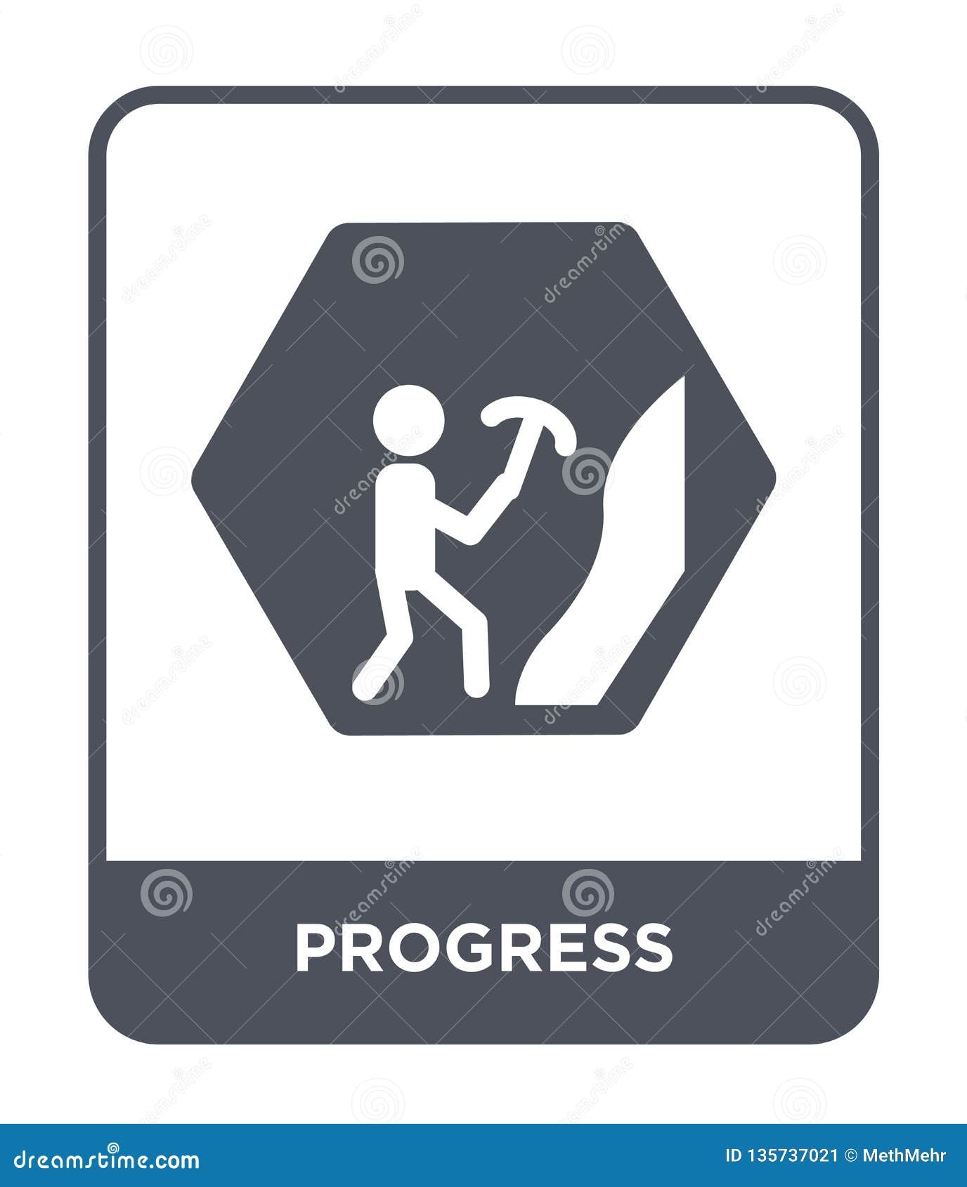 Progress Icon in Trendy Design Style. Progress Icon Isolated on White ...