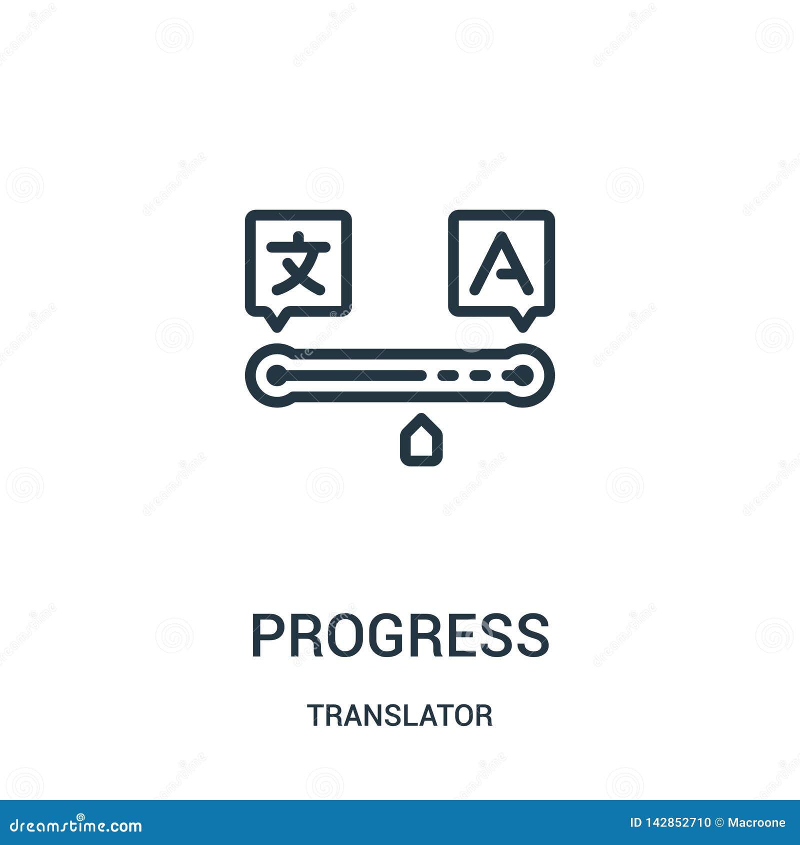 Progress Icon Vector from Translator Collection. Thin Line Progress ...