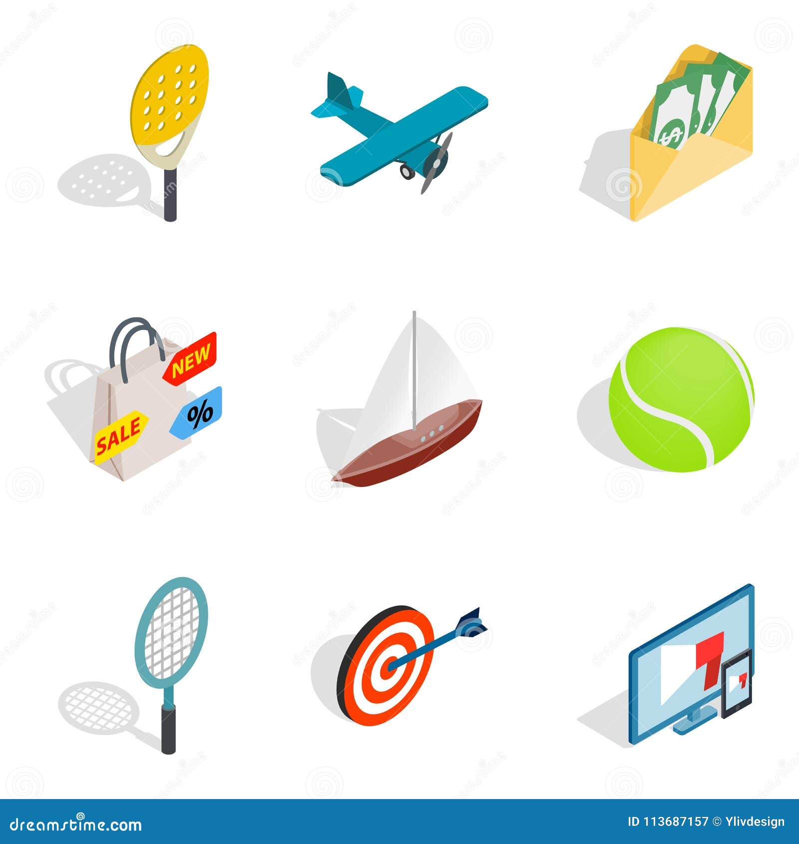 Progress Icons Set, Isometric Style Stock Vector - Illustration of ...