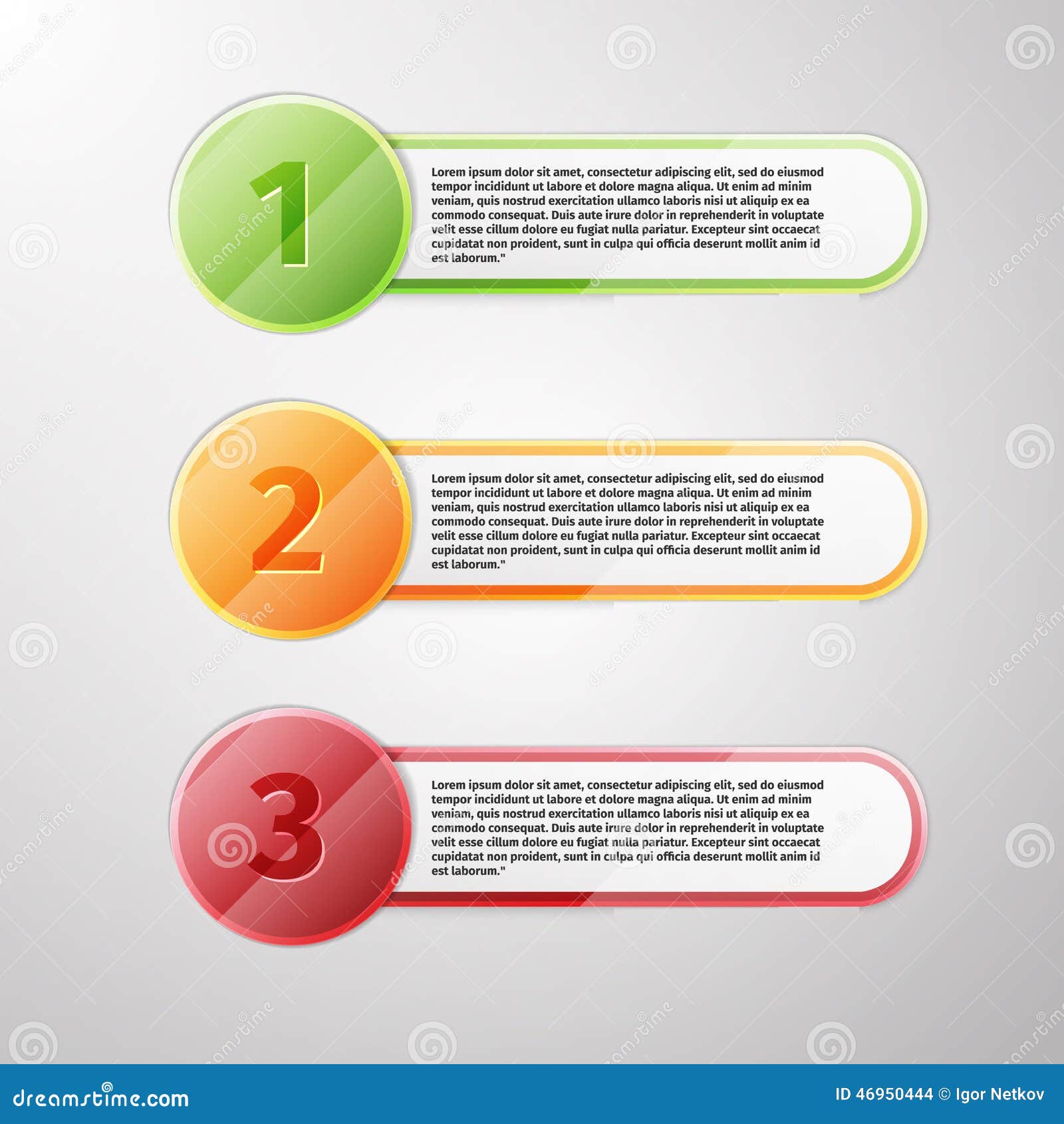 Progress Icons for Three Steps Stock Vector - Illustration of card ...