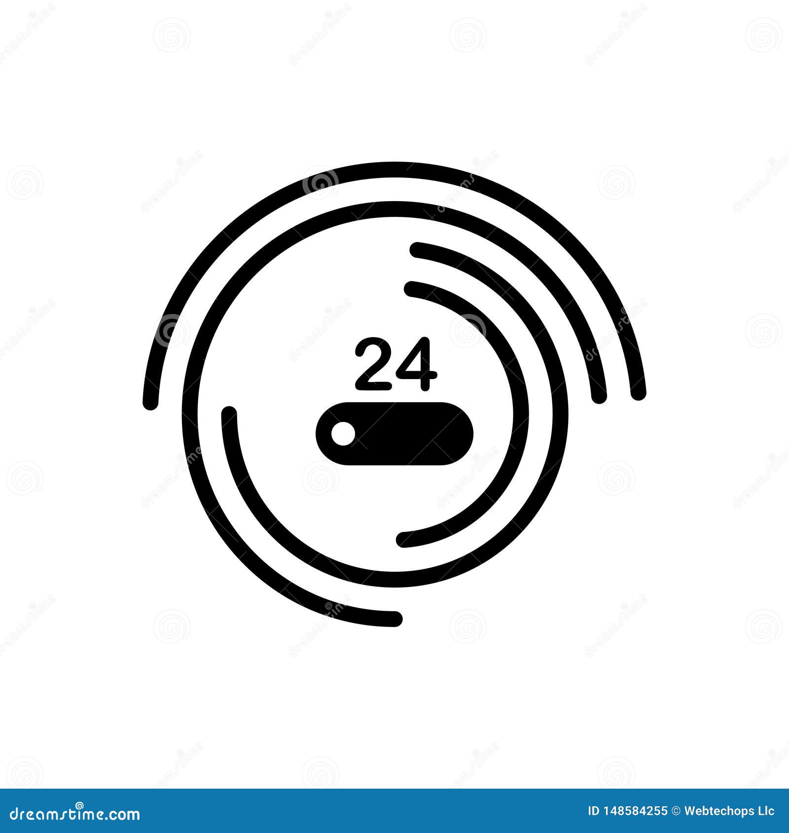 Black Solid Icon for Progress Indicator, Headway and Pointer Stock ...