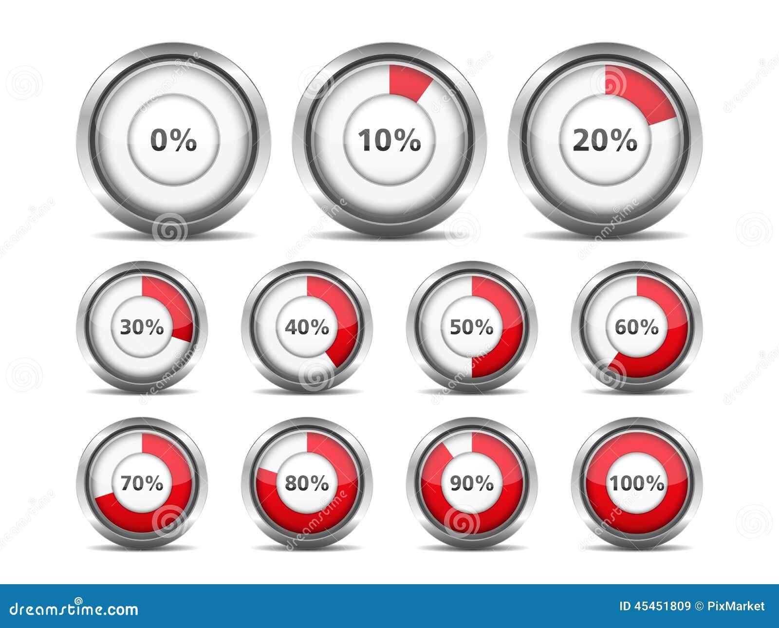 Progress Indicators stock vector. Illustration of website - 45451809