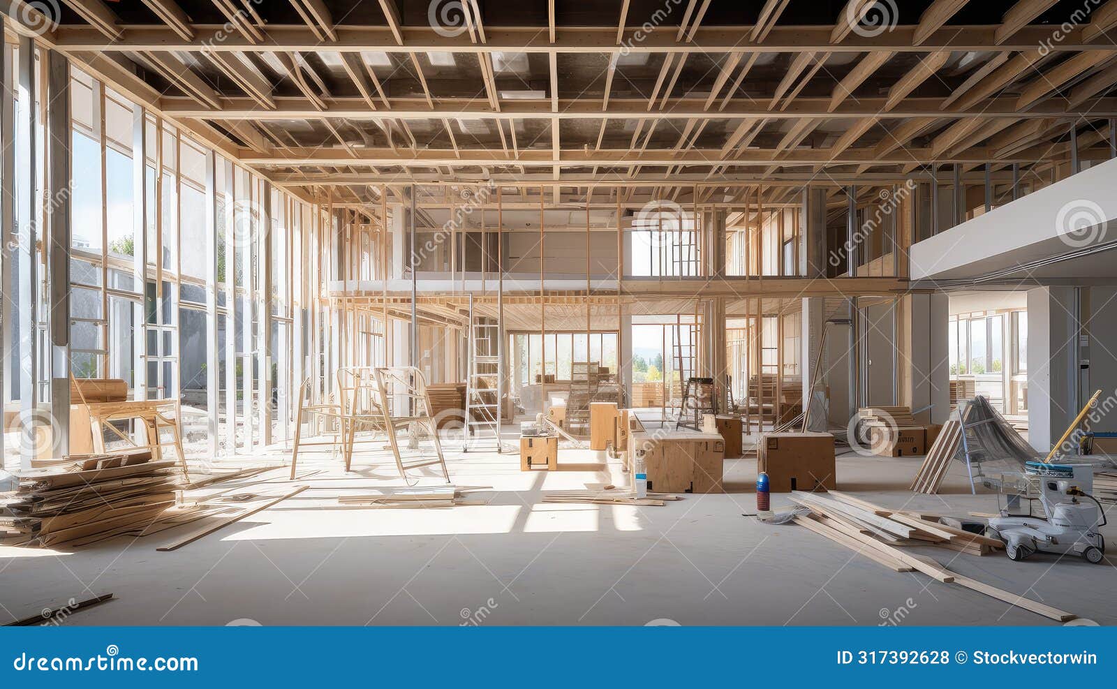 Progress Interior Building Construction Stock Illustration ...