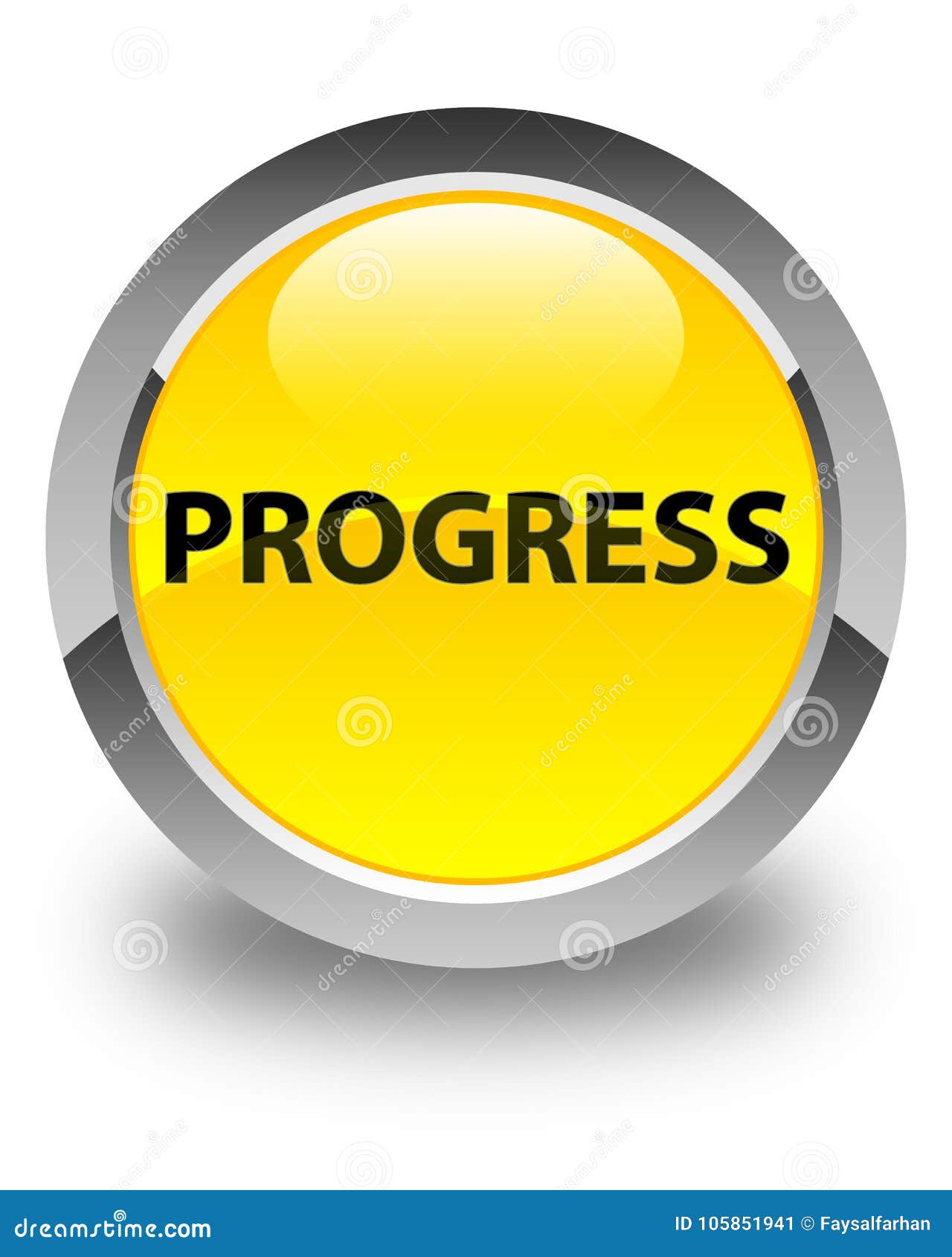 Progress Glossy Yellow Round Button Stock Illustration - Illustration ...