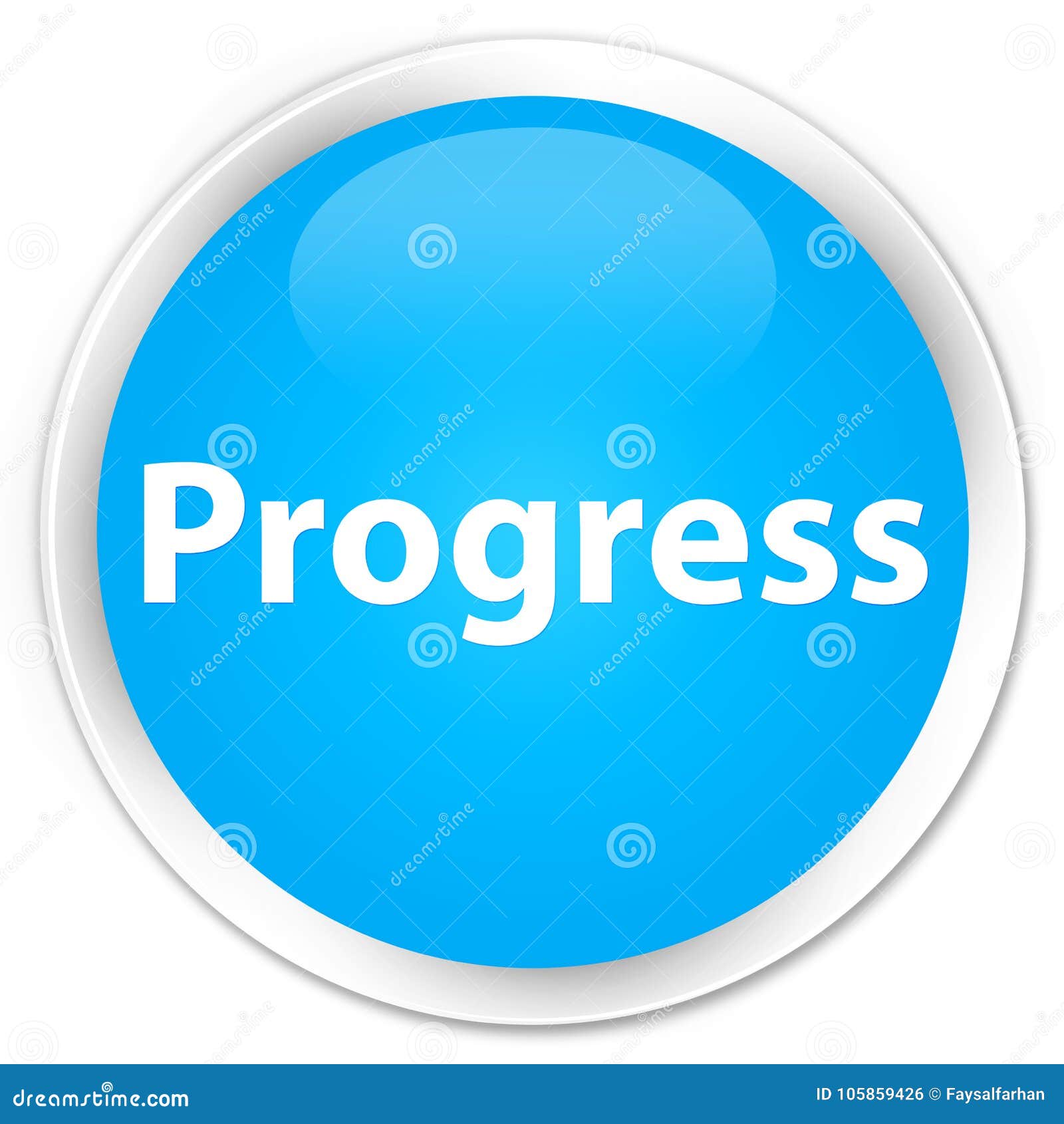 Progress Premium Cyan Blue Round Button Stock Illustration ...