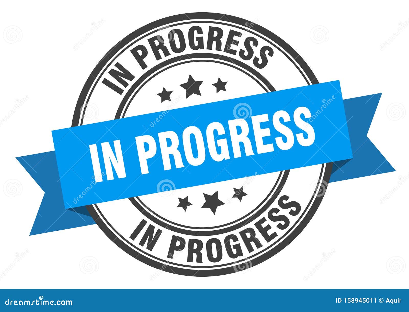 In progress label stock vector. Illustration of progress - 158945011